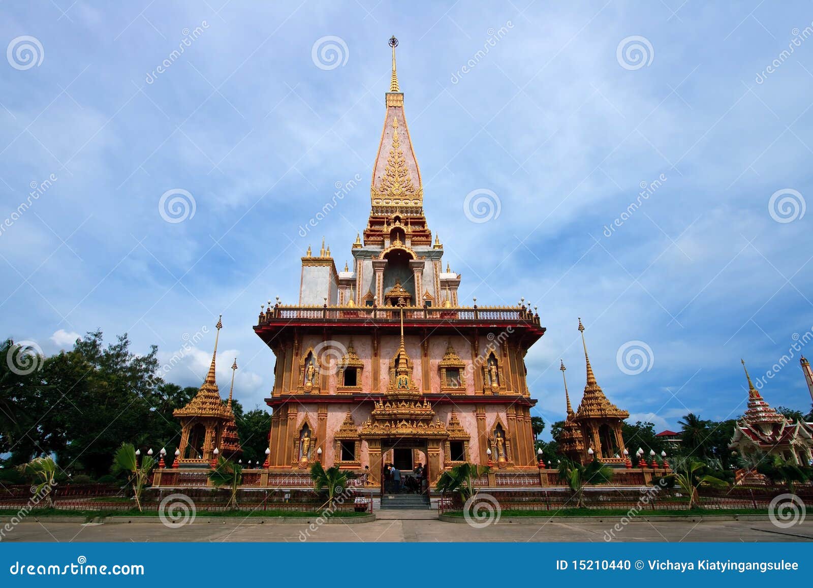 Wat Chalong temple stock photo. Image of gold, ethnicity - 15210440