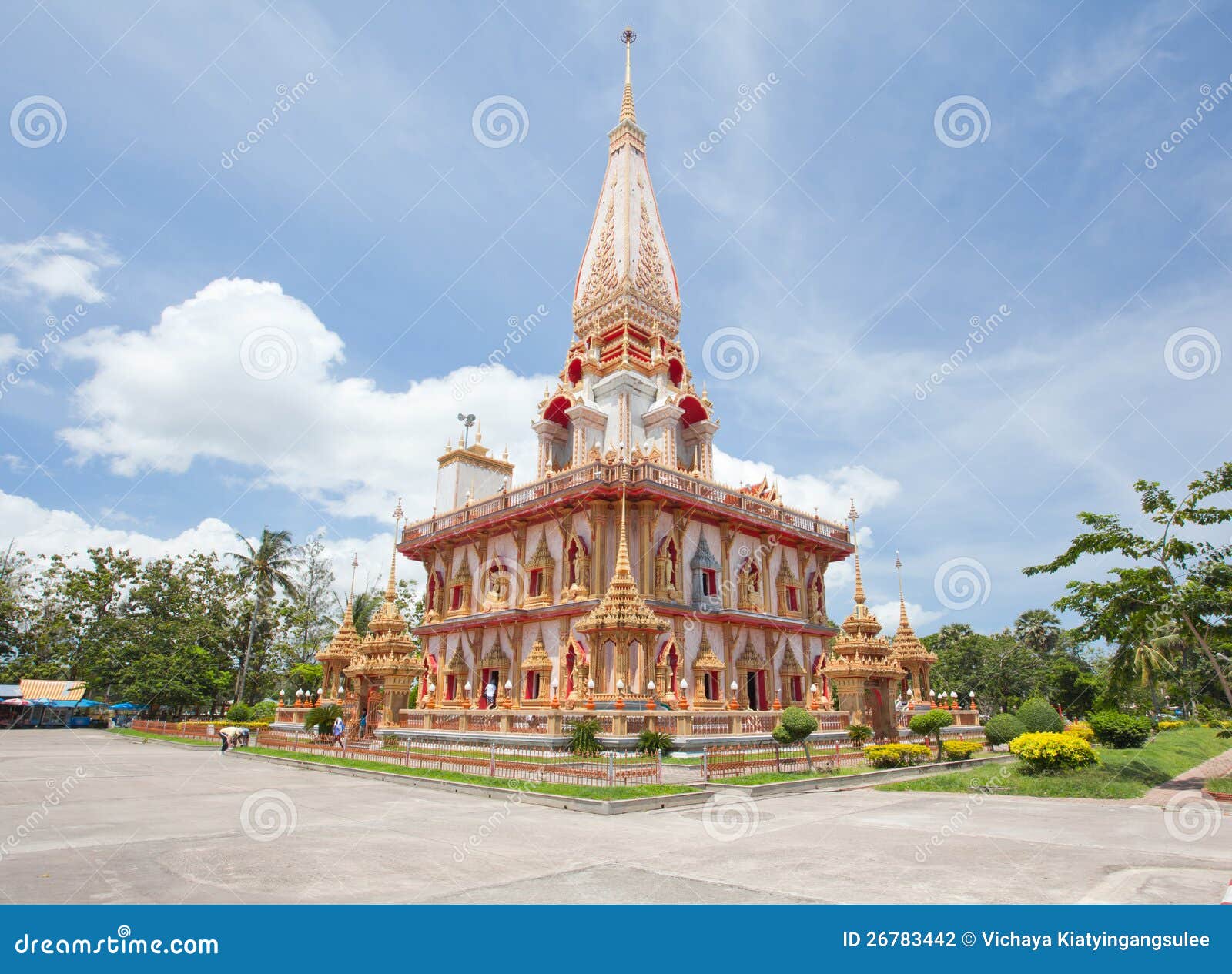 Wat Chalong temple Phuket stock photo. Image of scene - 26783442