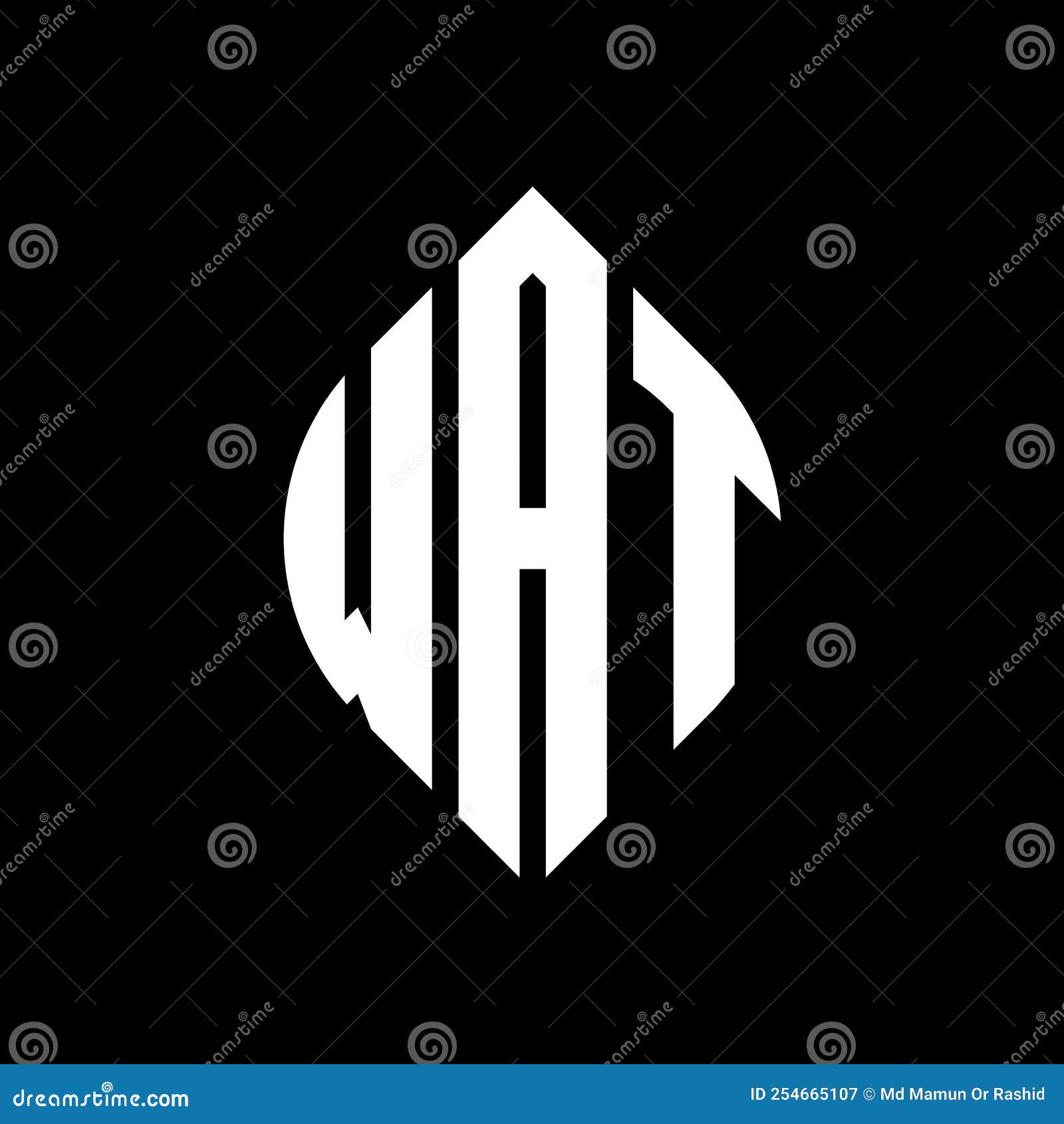 WAT Circle Letter Logo Design with Circle and Ellipse Shape. WAT ...