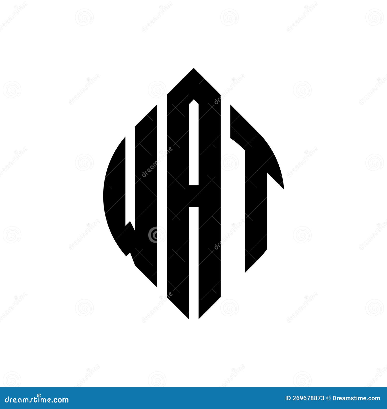 WAT Circle Letter Logo Design with Circle and Ellipse Shape. WAT ...