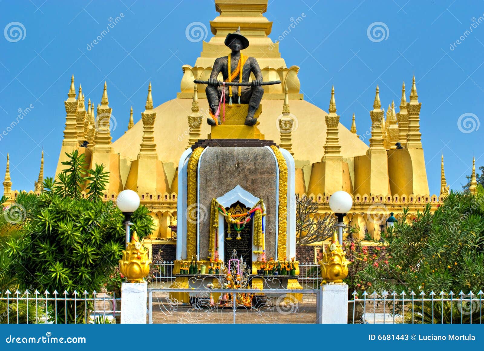 Wat that Luang, Laos. stock image. Image of ancient, banian - 6681443