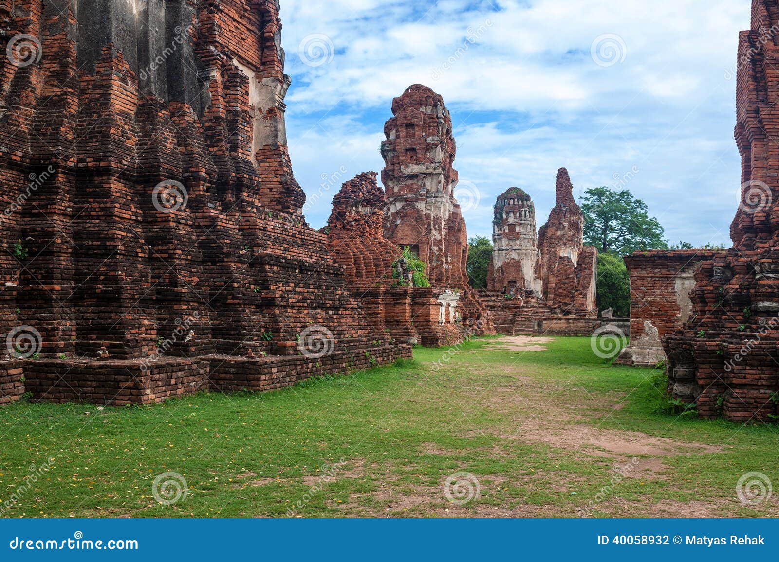 Wat Mahathat Temple in Ayutthaya Stock Photo - Image of architecture ...