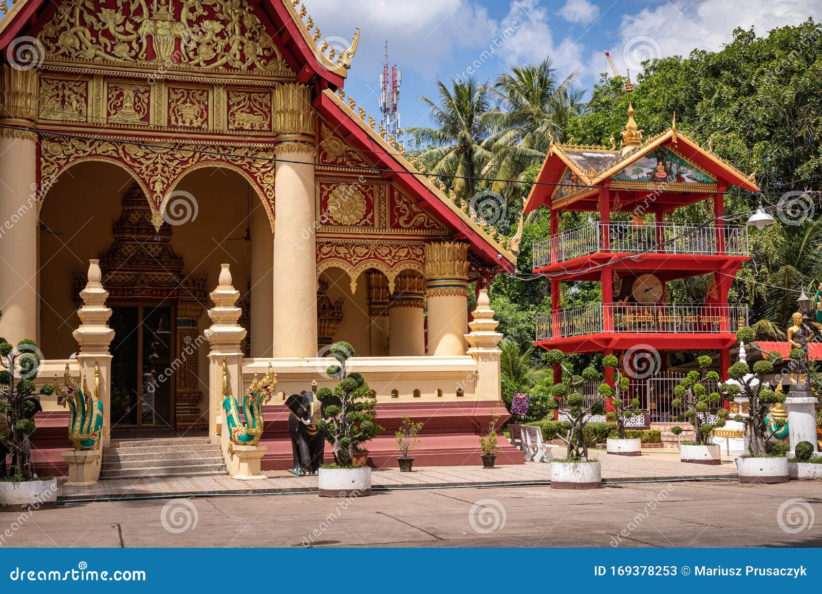 Wat Mixai Buddhist Temple Monastery in Vientiane, Laos Stock Image ...