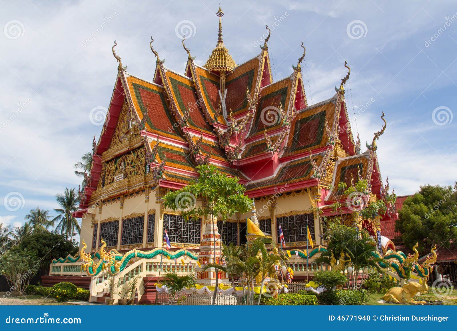Wat Nuan Na Ram in Koh Samui Stock Photo - Image of colorful, famous ...