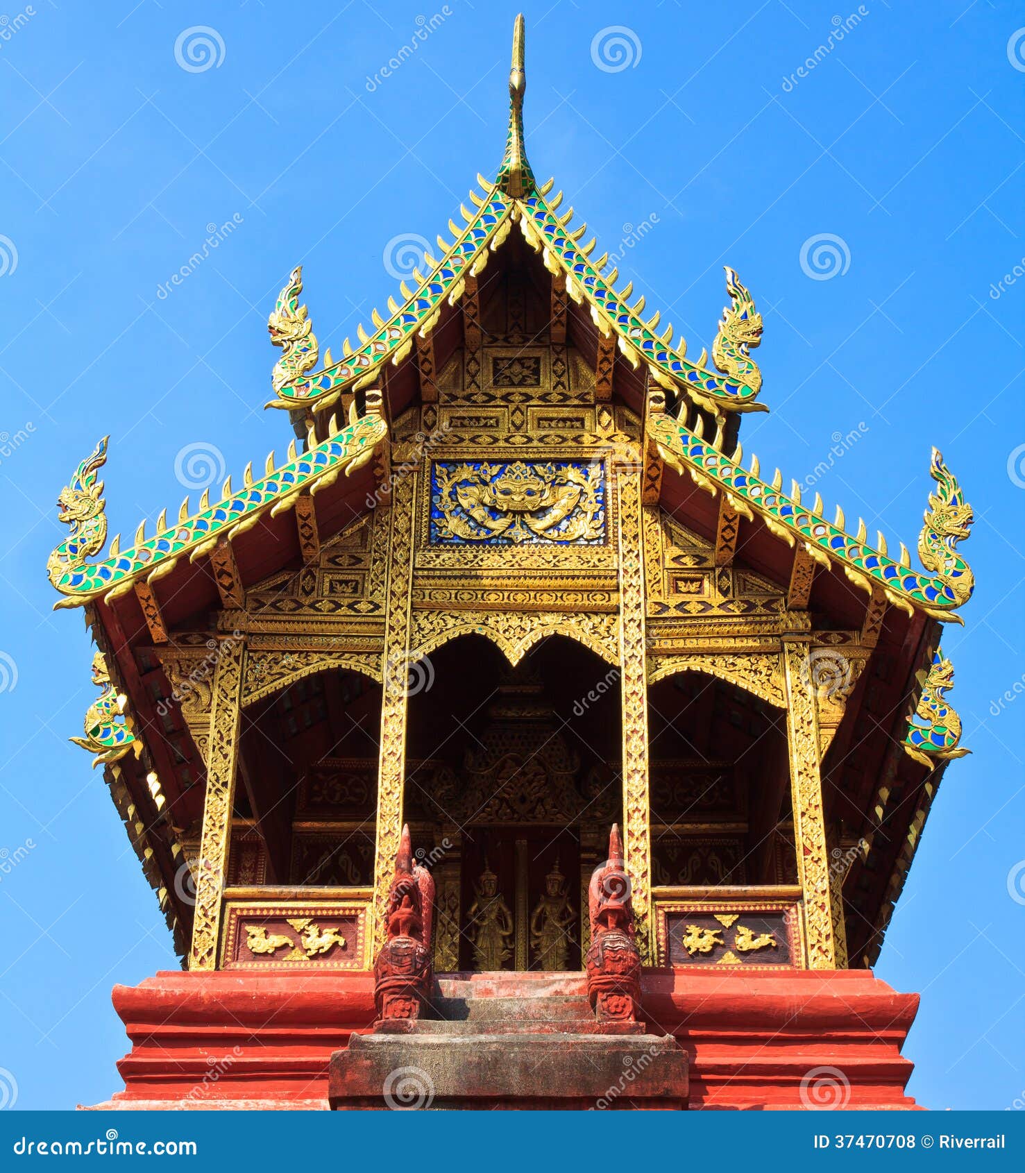 Wat Phrathat Hariphunchai in Thailand Stock Photo - Image of ...