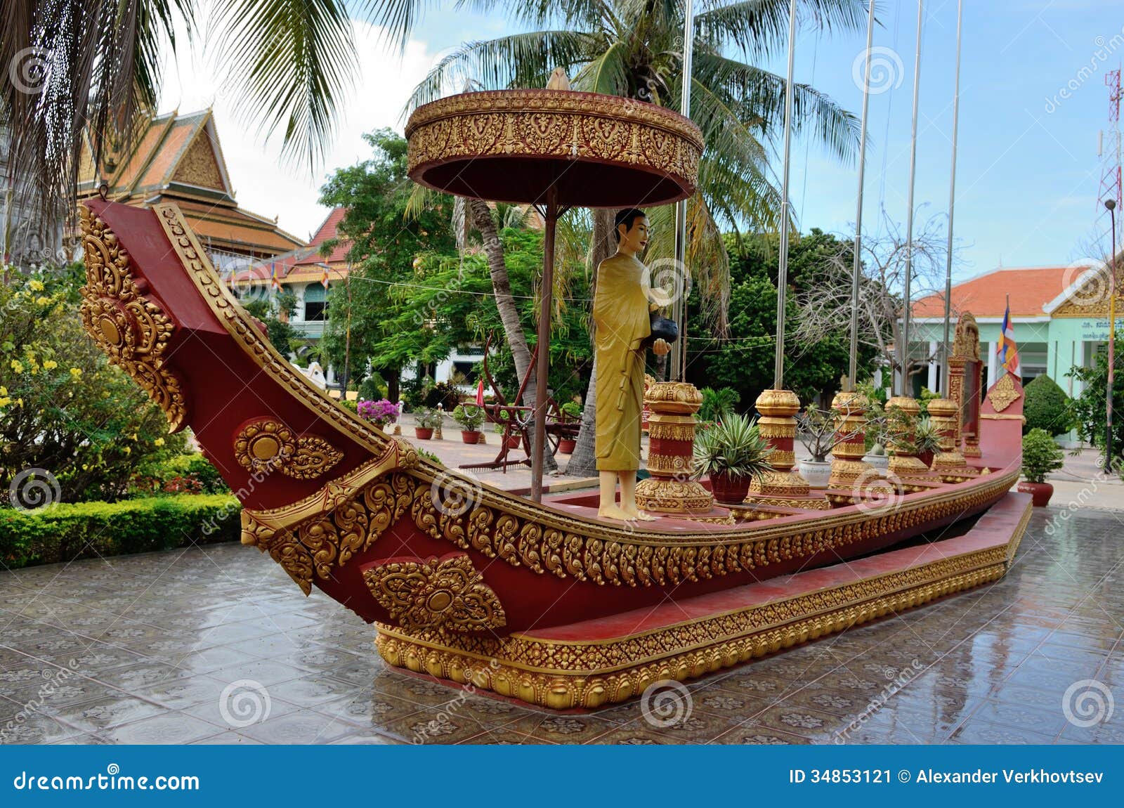 Wat Preah Prom Rath-Pagode stockbild. Bild von grenzstein - 34853121