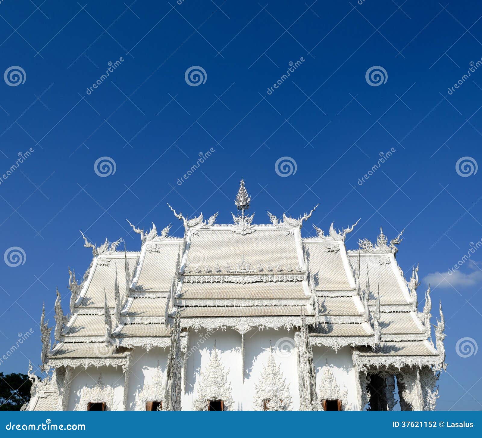 Wat Rong Khun on Blue Sky stock photo. Image of northern - 37621152