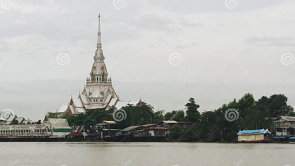 Wat Sothon Temple of Thailand Stock Image - Image of thailand, river ...
