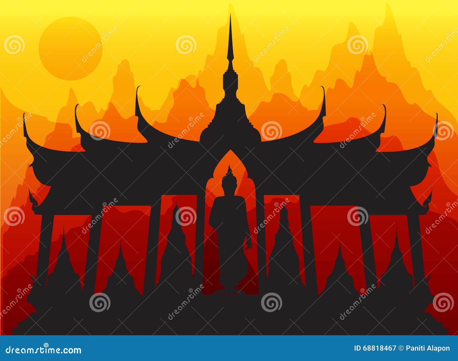 Buddha Vector Illustration. Buddha`s Face Artwork For Painting With ...