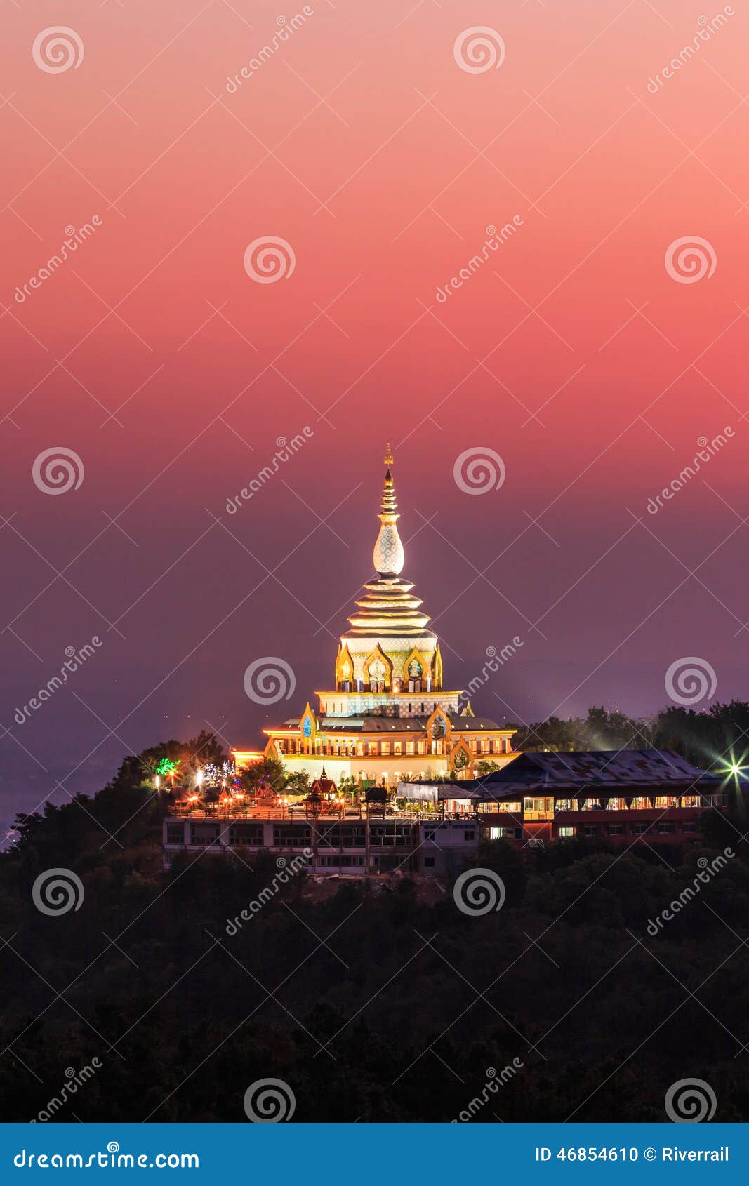 Wat Thaton in the Sunset, Thailand Stock Photo - Image of chiang, light ...