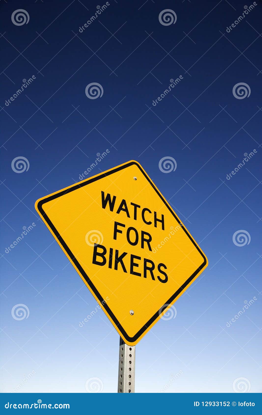 Watch for Bikers Road Warning Sign Stock Photo - Image of biker, watch ...