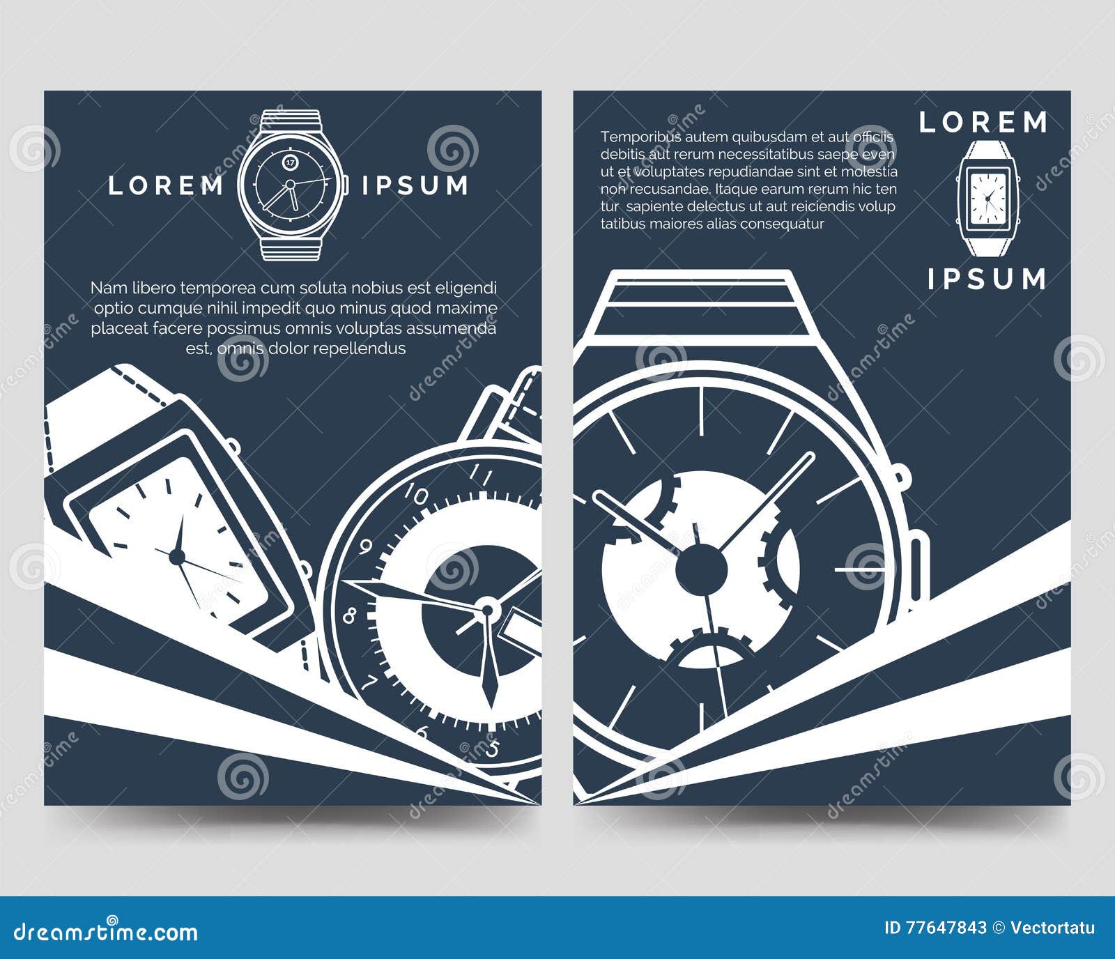 Watch Brochure Flyers Template Set Stock Vector - Illustration of ...