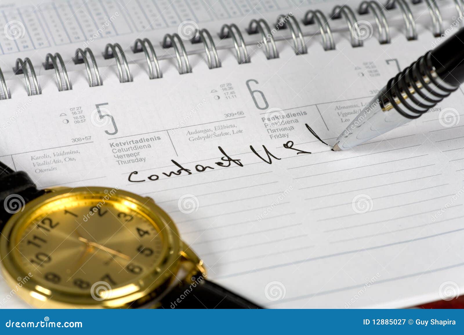 Watch and Calendar Business Concept. Stock Image - Image of list, alarm ...