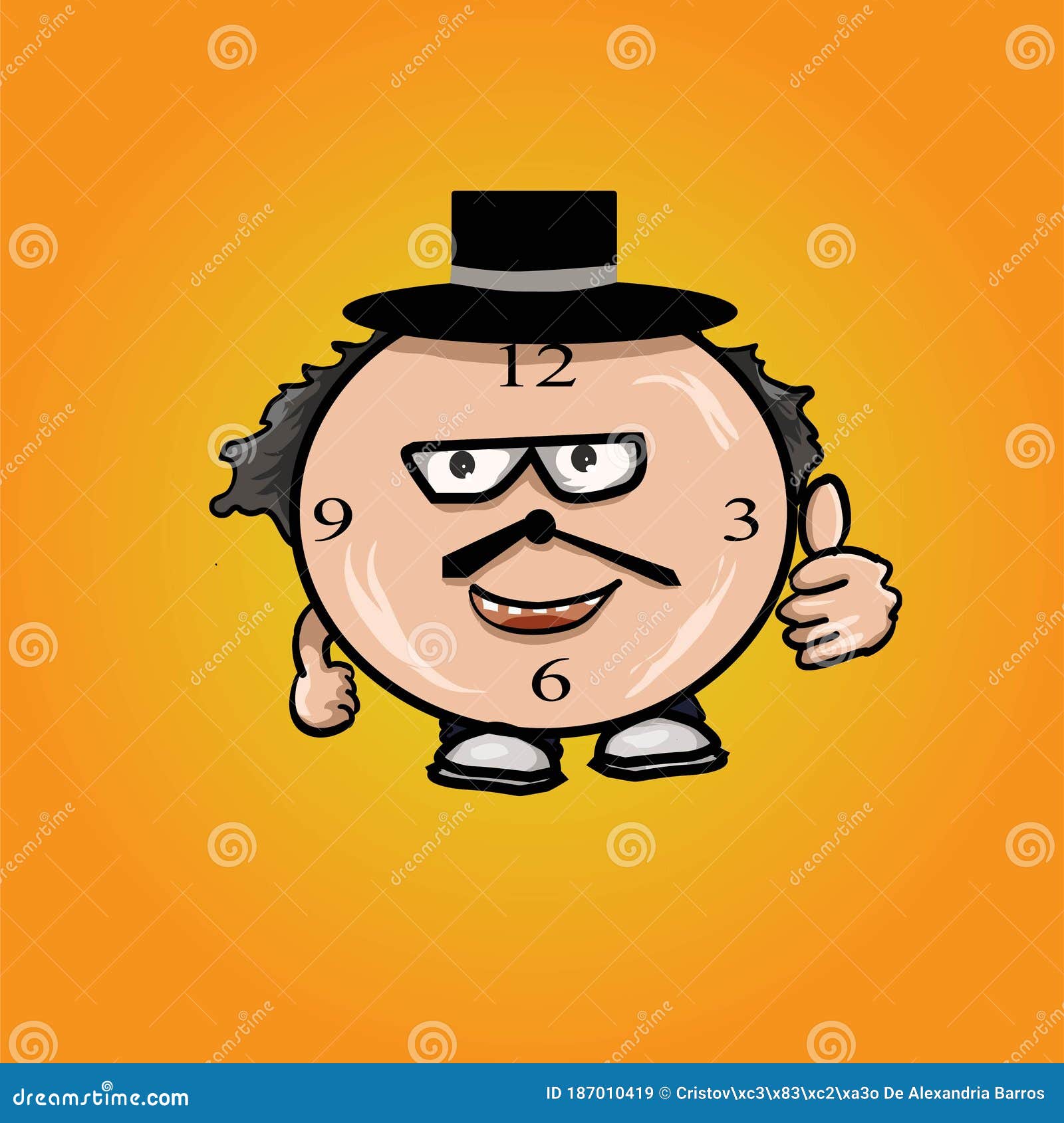Watch Cartoon stock illustration. Illustration of face - 187010419