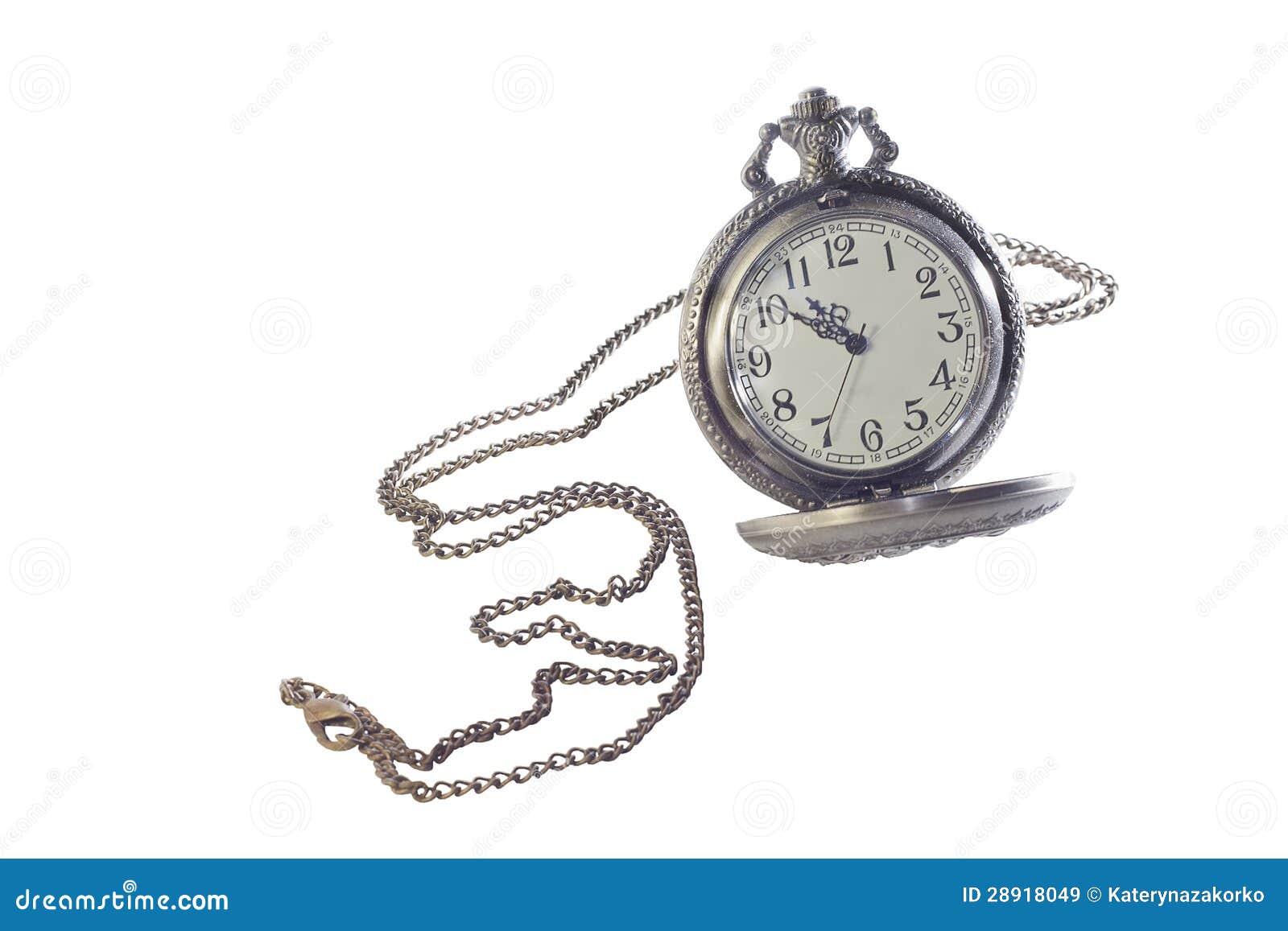 Watch on a Chain Isolated on White Background Stock Image - Image of ...