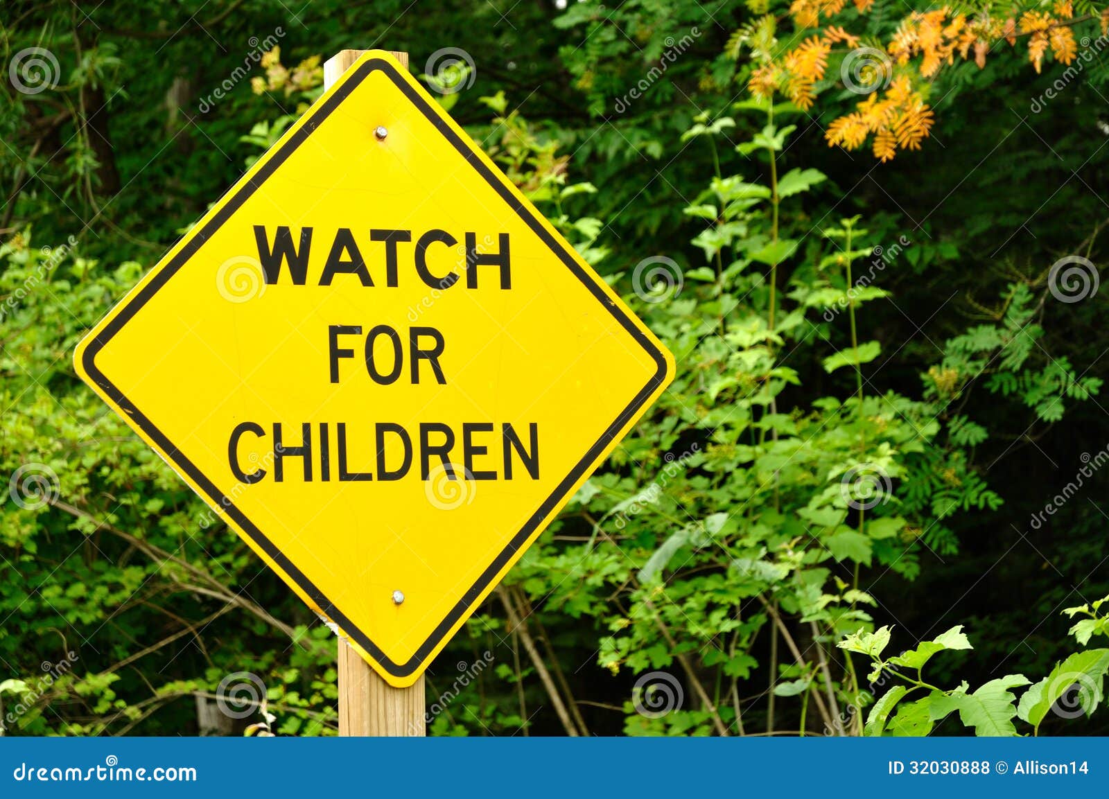 Watch for Children Sign stock photo. Image of road, child - 32030888