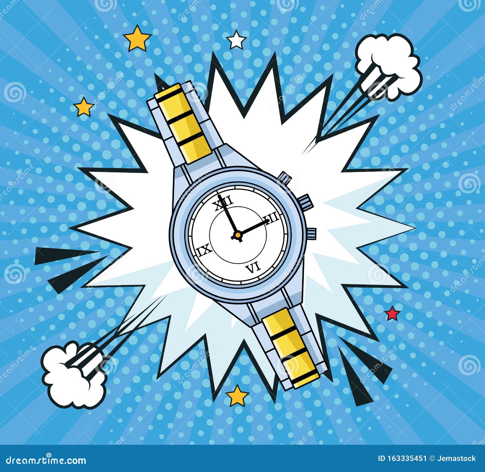 Watch Clock Accessory Pop Art Style Stock Vector - Illustration of ...