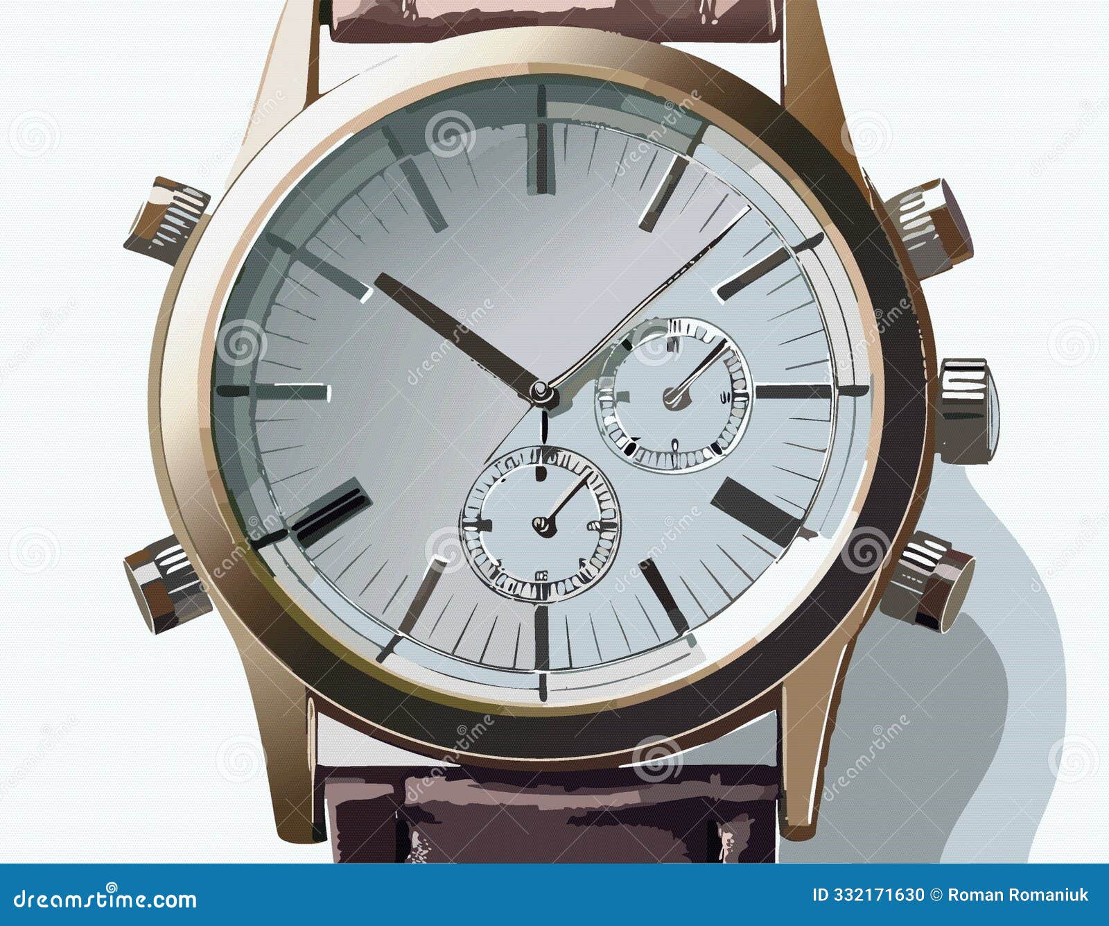 Watch Clock Chronograph Luxury for Men Isolated Background Vector ...