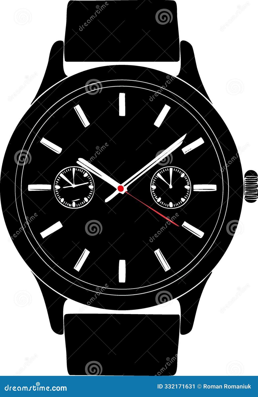 Watch Clock Chronograph Luxury for Men Isolated Background Vector ...