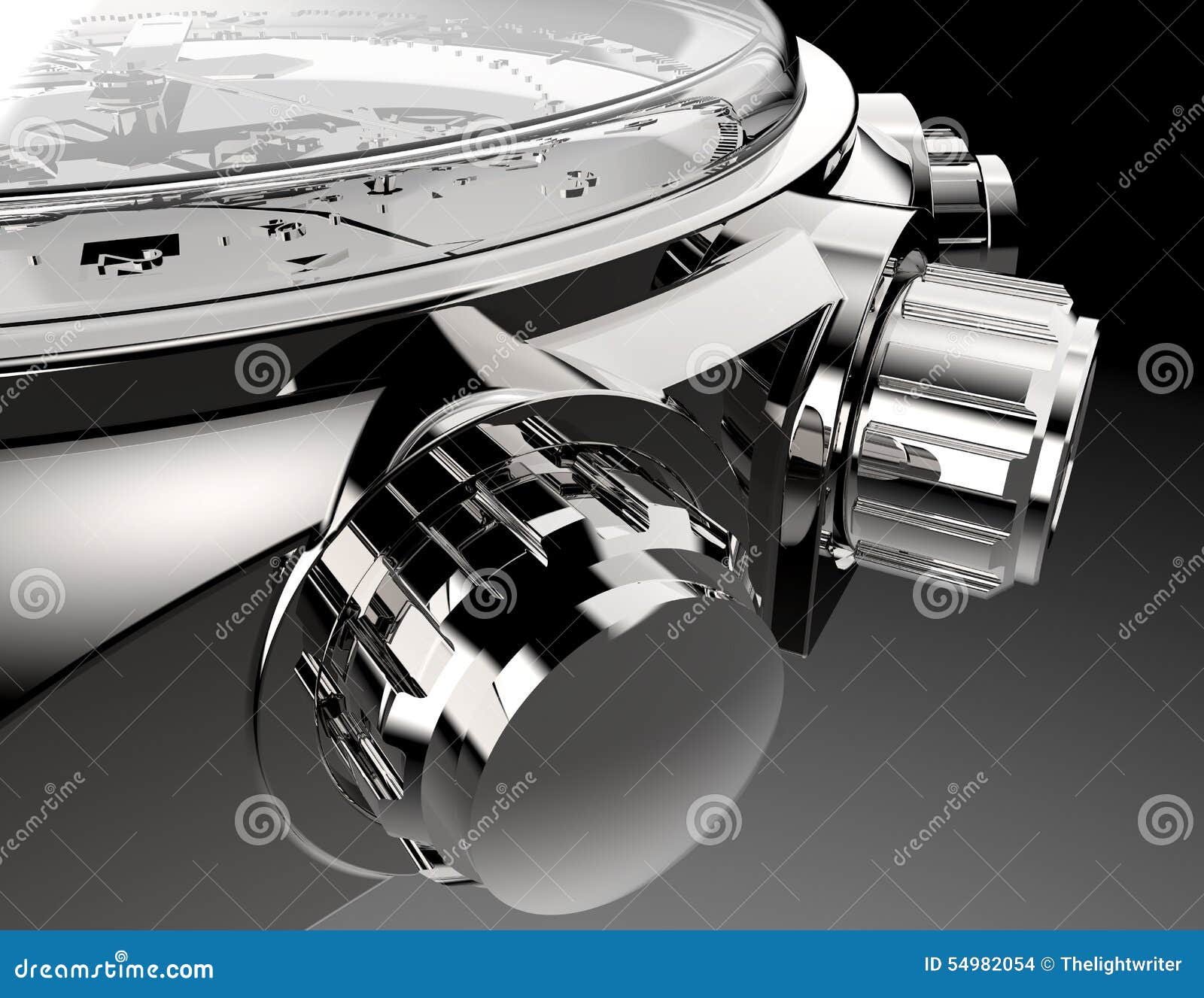 Watch Close Up Isolated Isolated on Black Stock Illustration ...