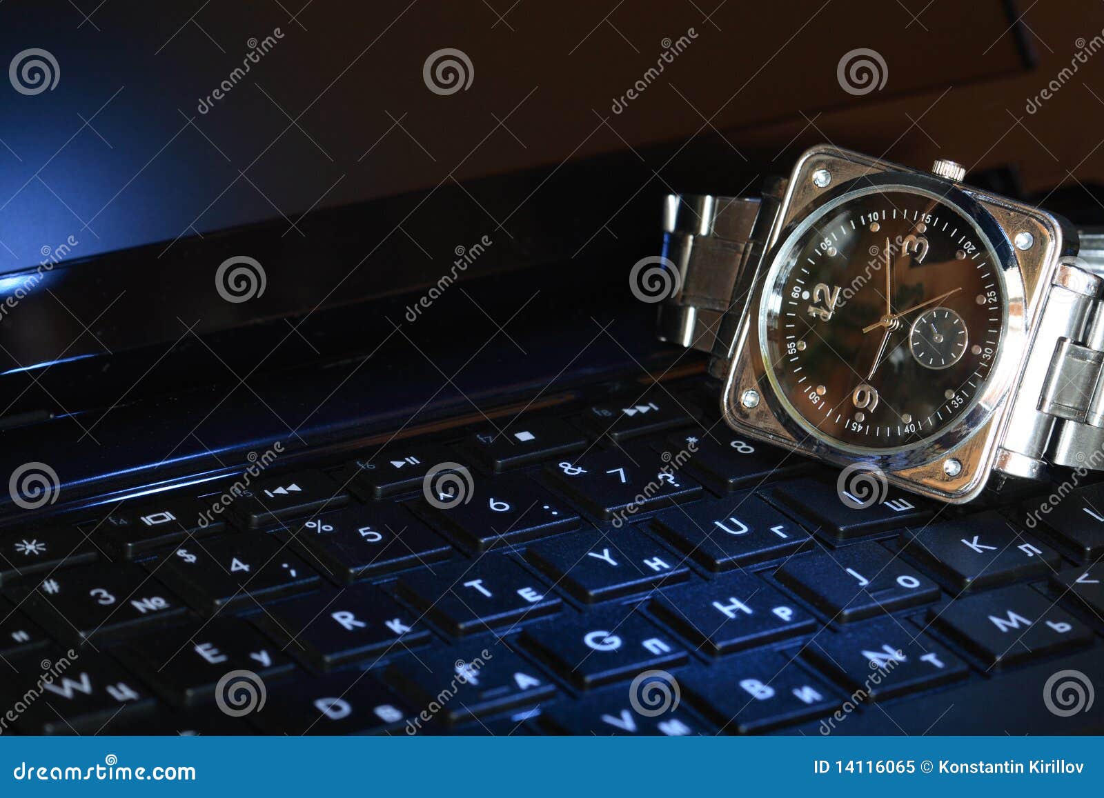 Watch on Computer Keyboard stock image. Image of backgrounds - 14116065