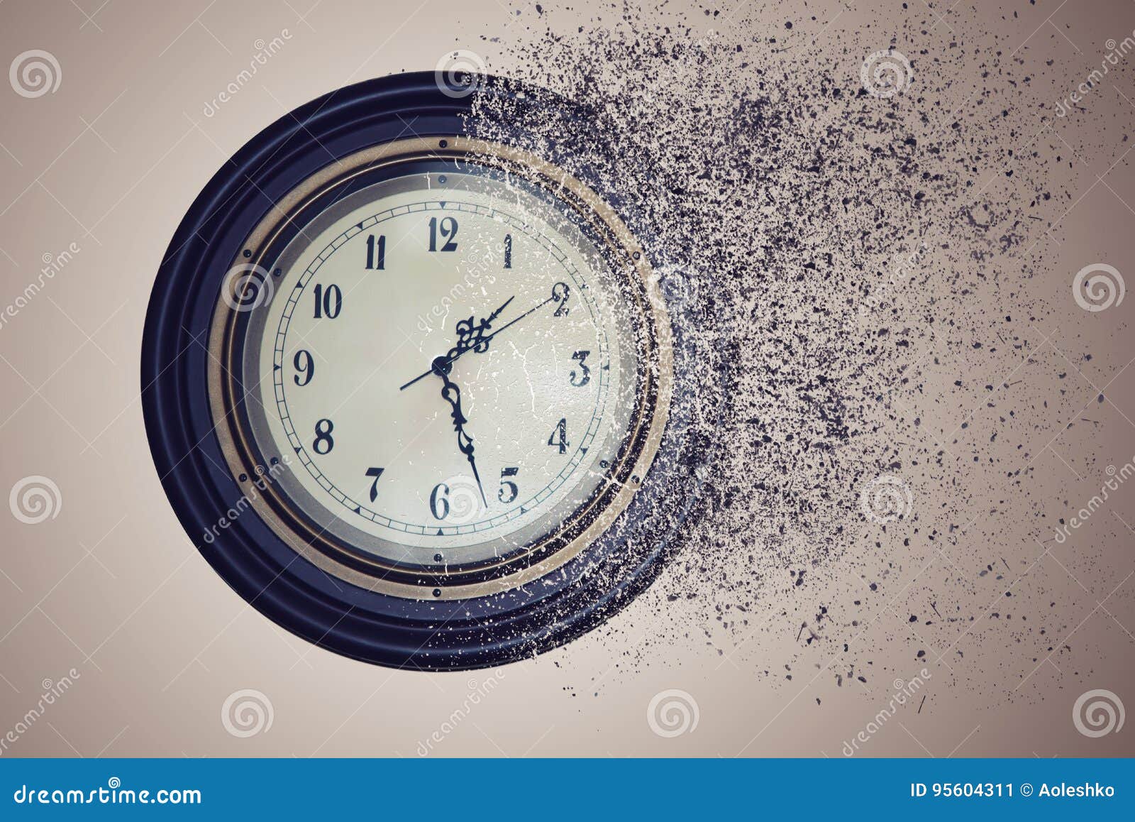 Watch Destroyed by Time in the Sand. Concept Time is Running Out Stock ...