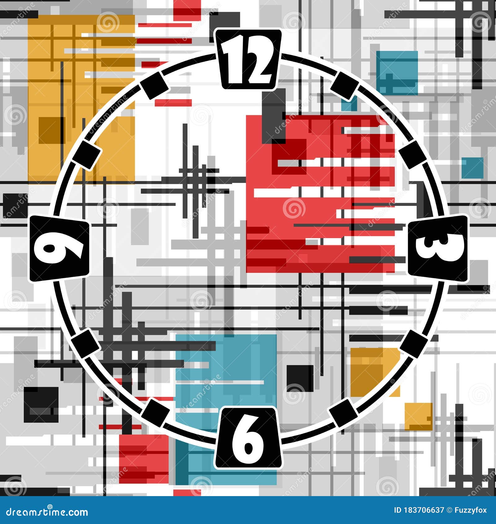 Watch with Dial Abstract Clock Numbers Stock Illustration ...