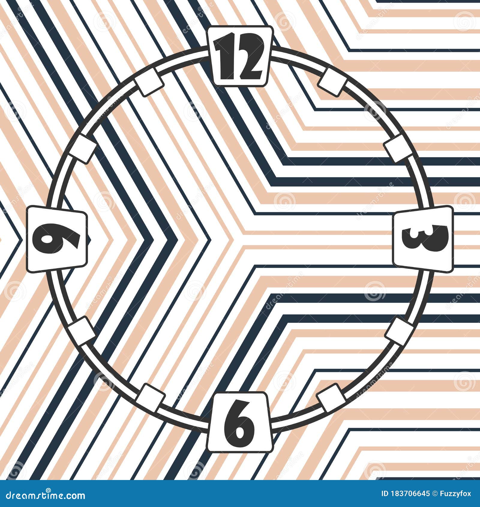 Watch with Dial Abstract Clock Numbers Stock Illustration ...