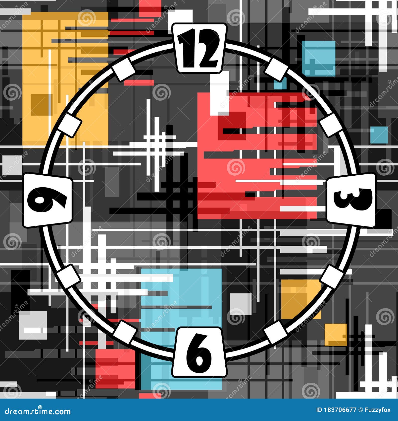 Watch with Dial Abstract Clock Numbers Stock Illustration ...