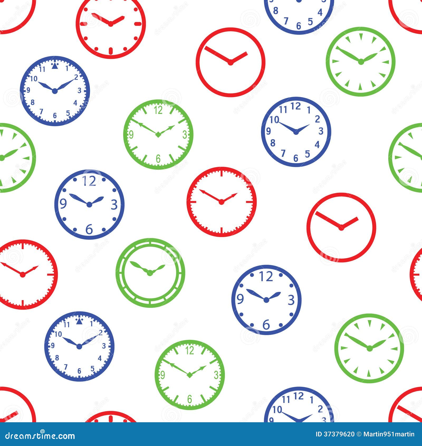 Watch Dial Color Seamless Pattern Eps10 Stock Vector - Illustration of ...