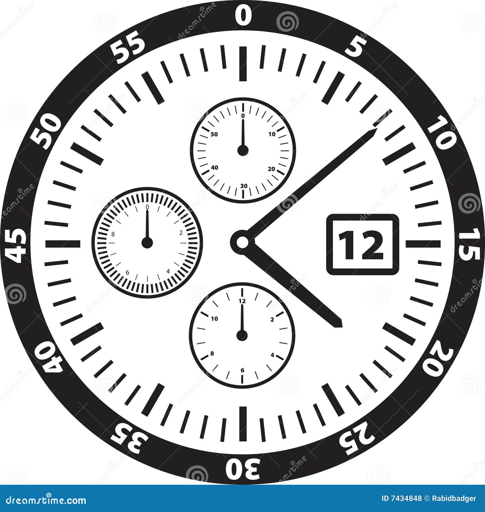 Watch Face Illustration stock vector. Illustration of hurry - 7434848