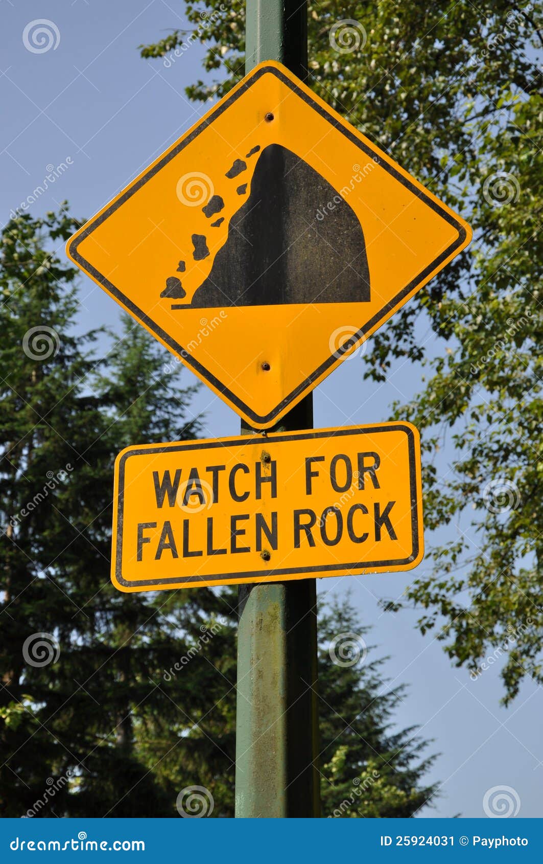 Watch for fallen rock stock image. Image of hill, scrub - 25924031