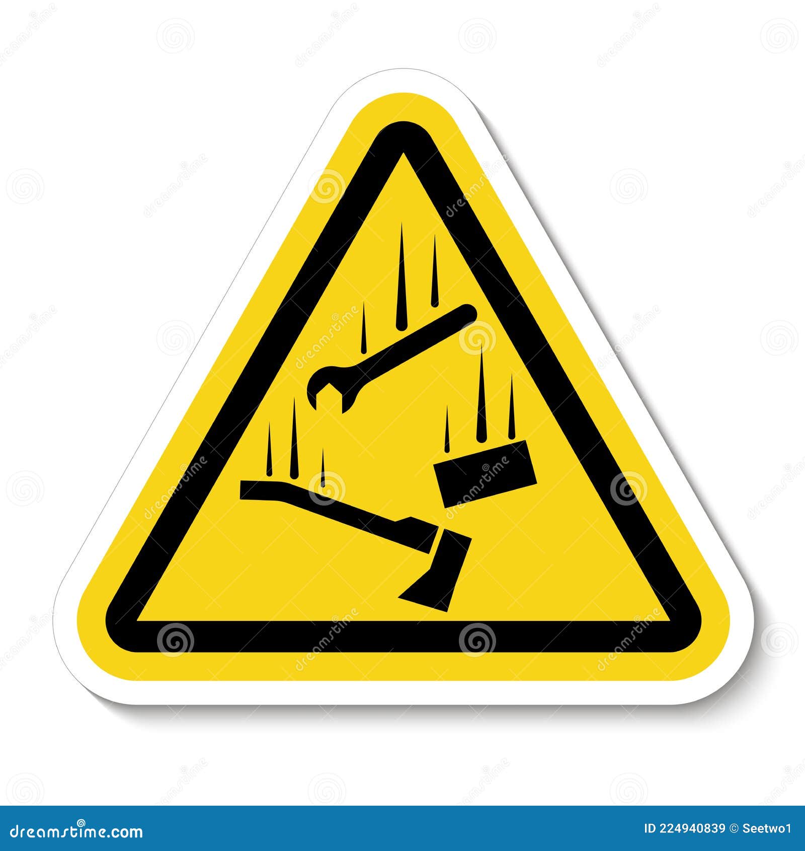 Watch for Falling Materials Sign on White Background Stock Vector ...