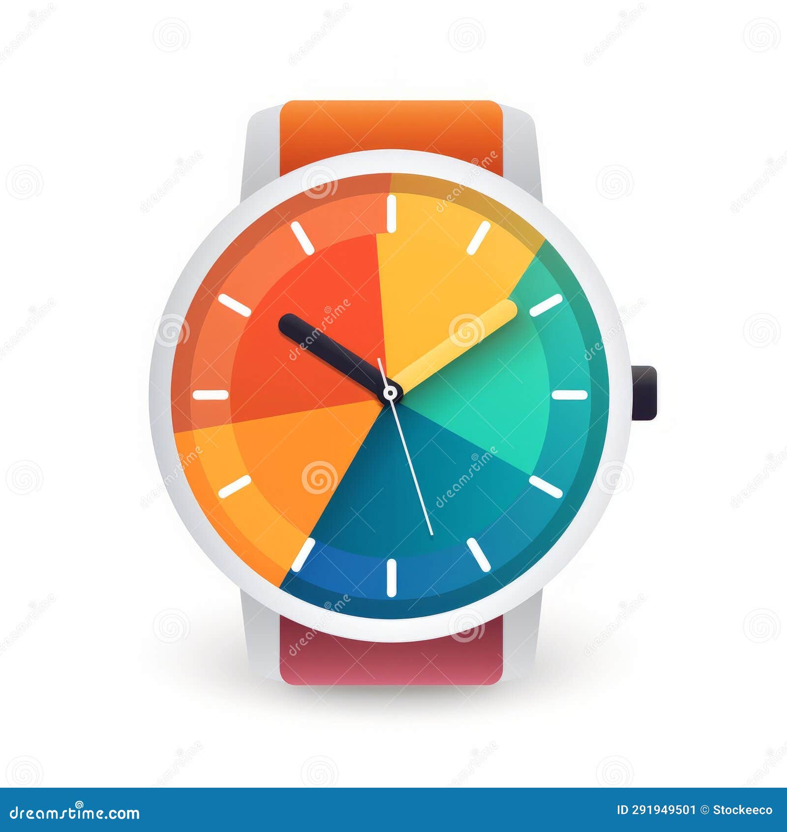 Colorful Striped Android Wristwatch with Simple Interface Stock ...