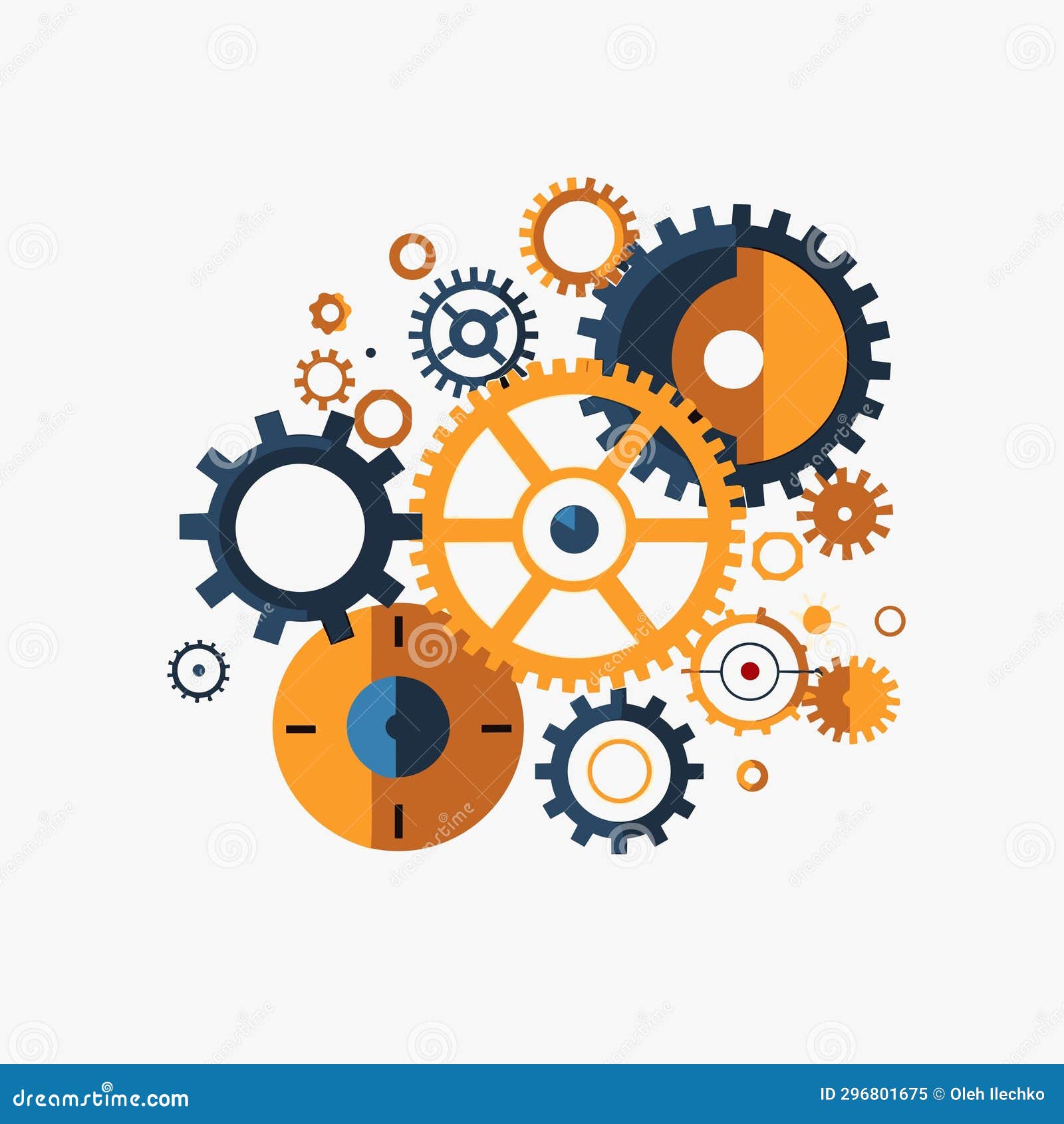 Watch Gears Set Vector Flat Minimalistic Isolated Illustration Stock ...