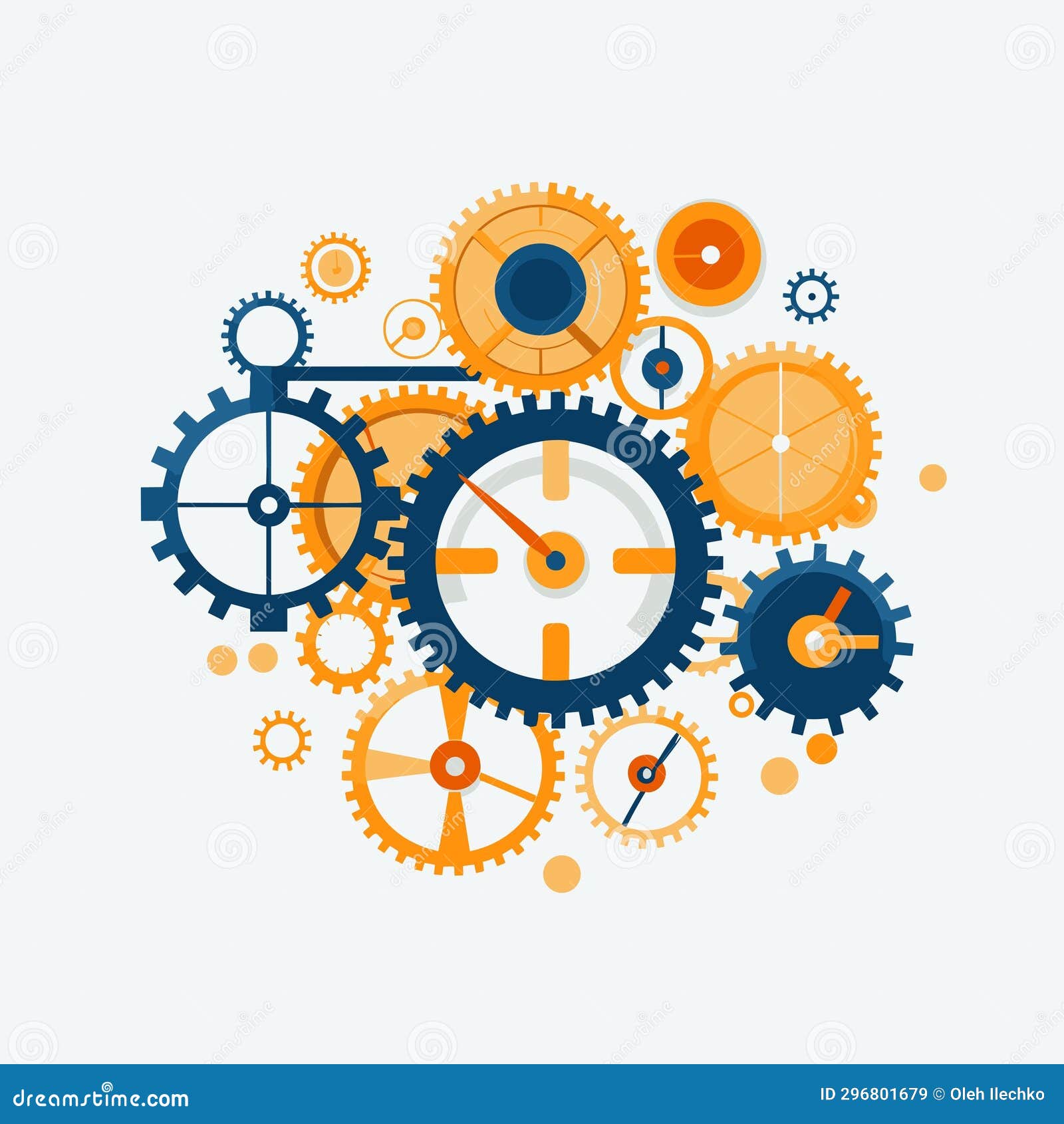 Watch Gears Set Vector Flat Minimalistic Isolated Illustration Stock ...