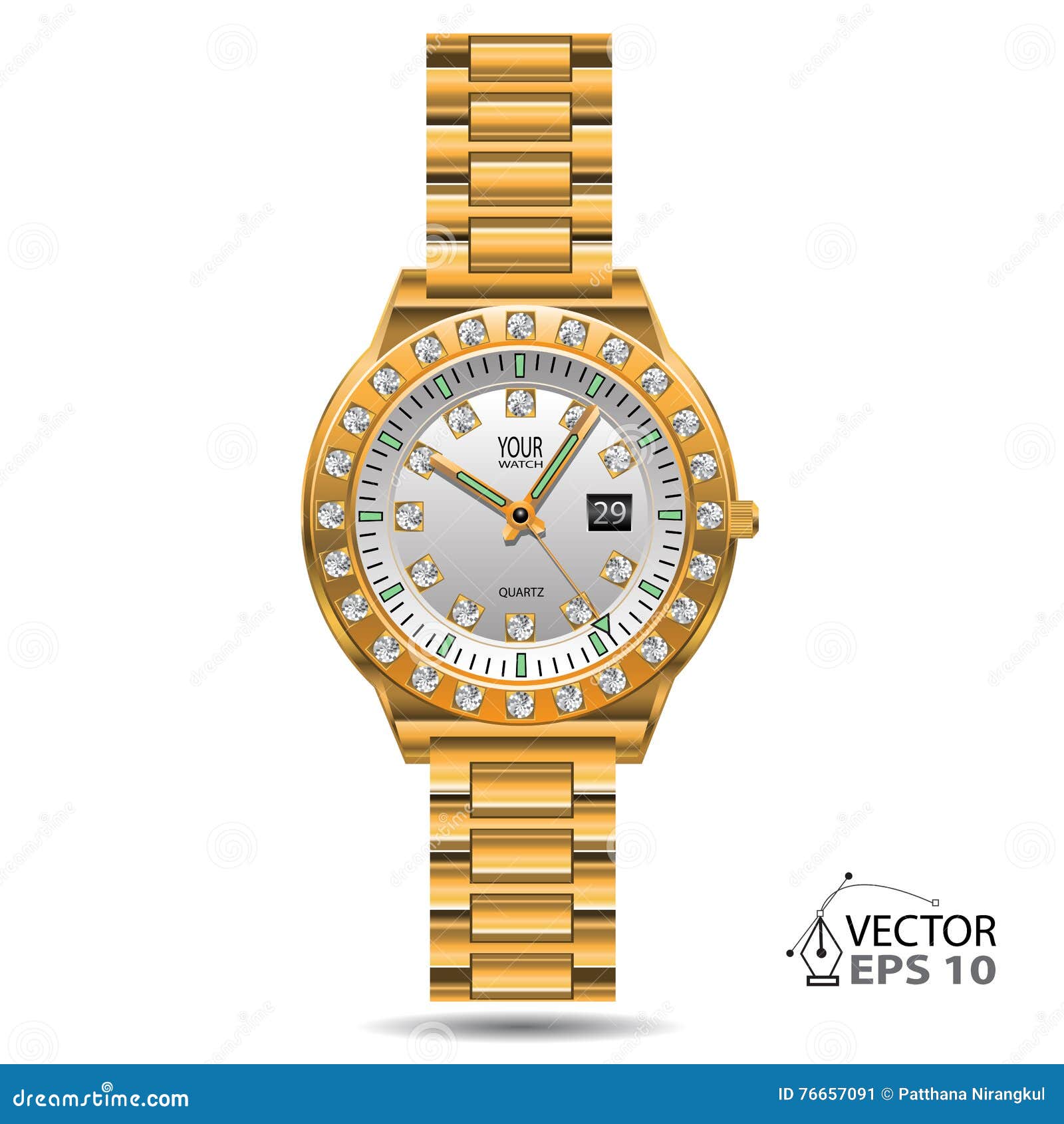 Watch Gold Gift Royalty-Free Cartoon | CartoonDealer.com #336168824