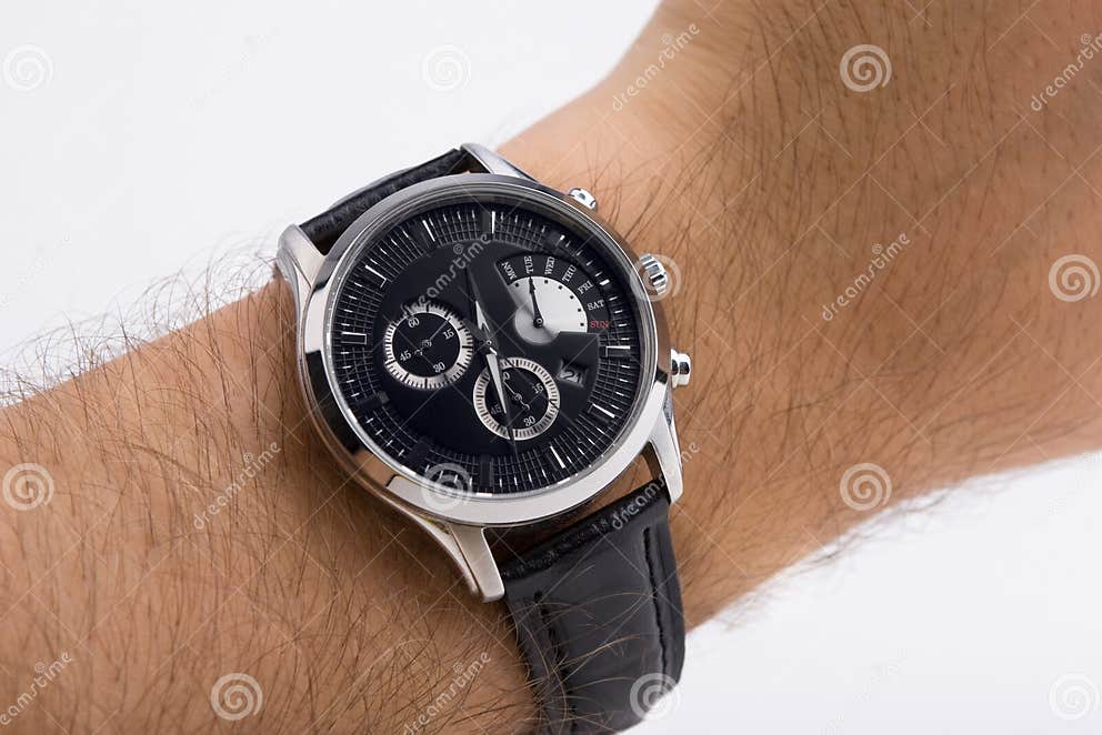 Watch on a hand stock image. Image of color, luxury, person - 11444221