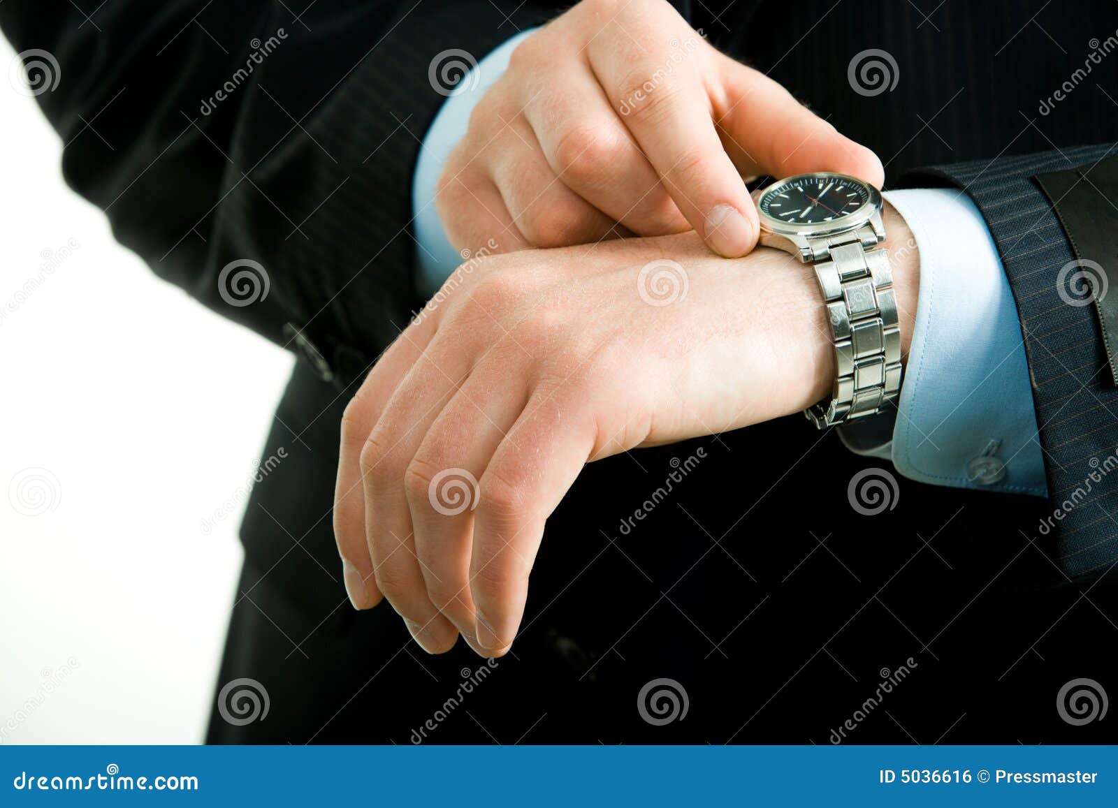 Watch on hand stock photo. Image of boss, isolated, caucasian - 5036616