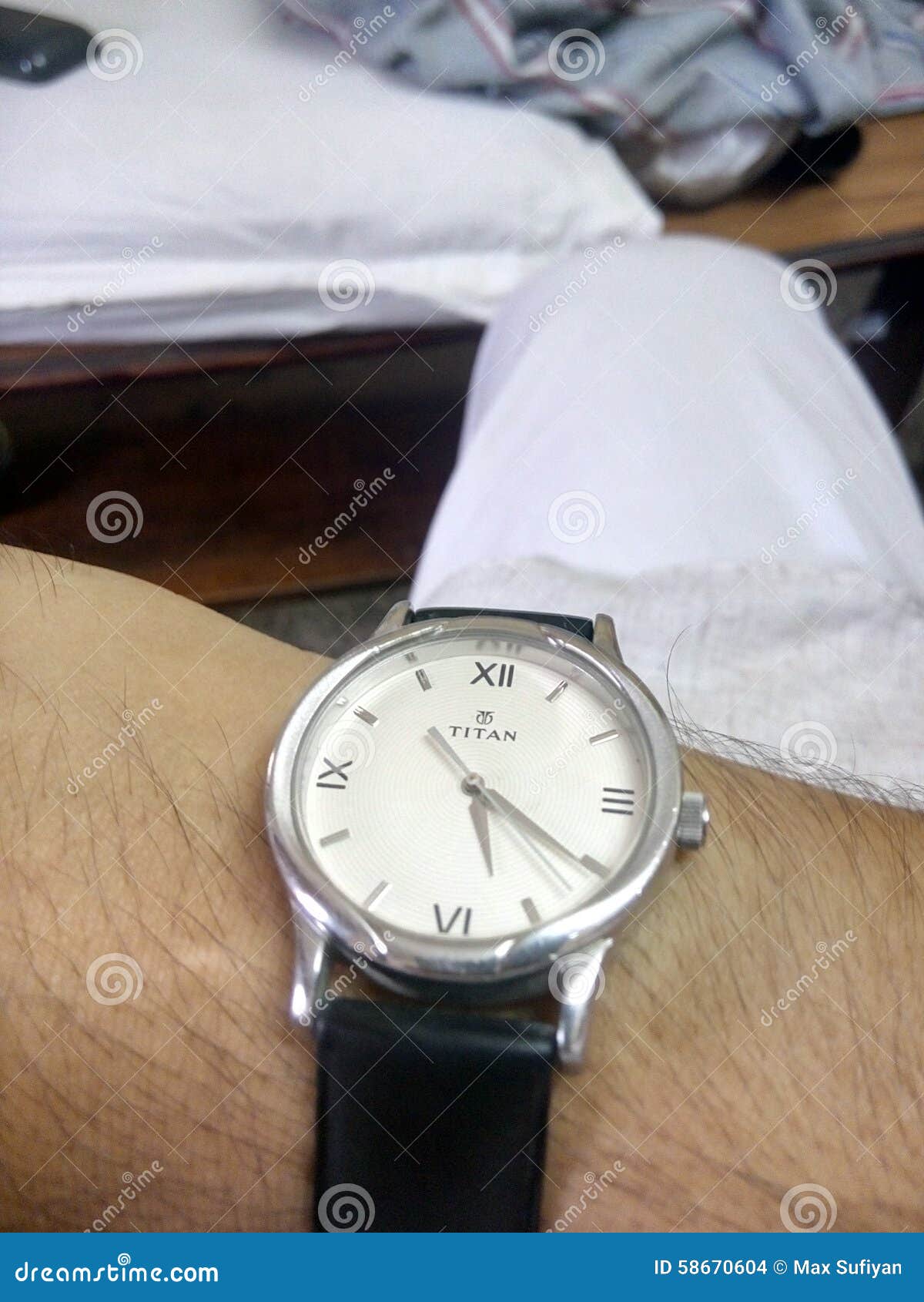 Watch editorial stock image. Image of watch, hand - 58670604