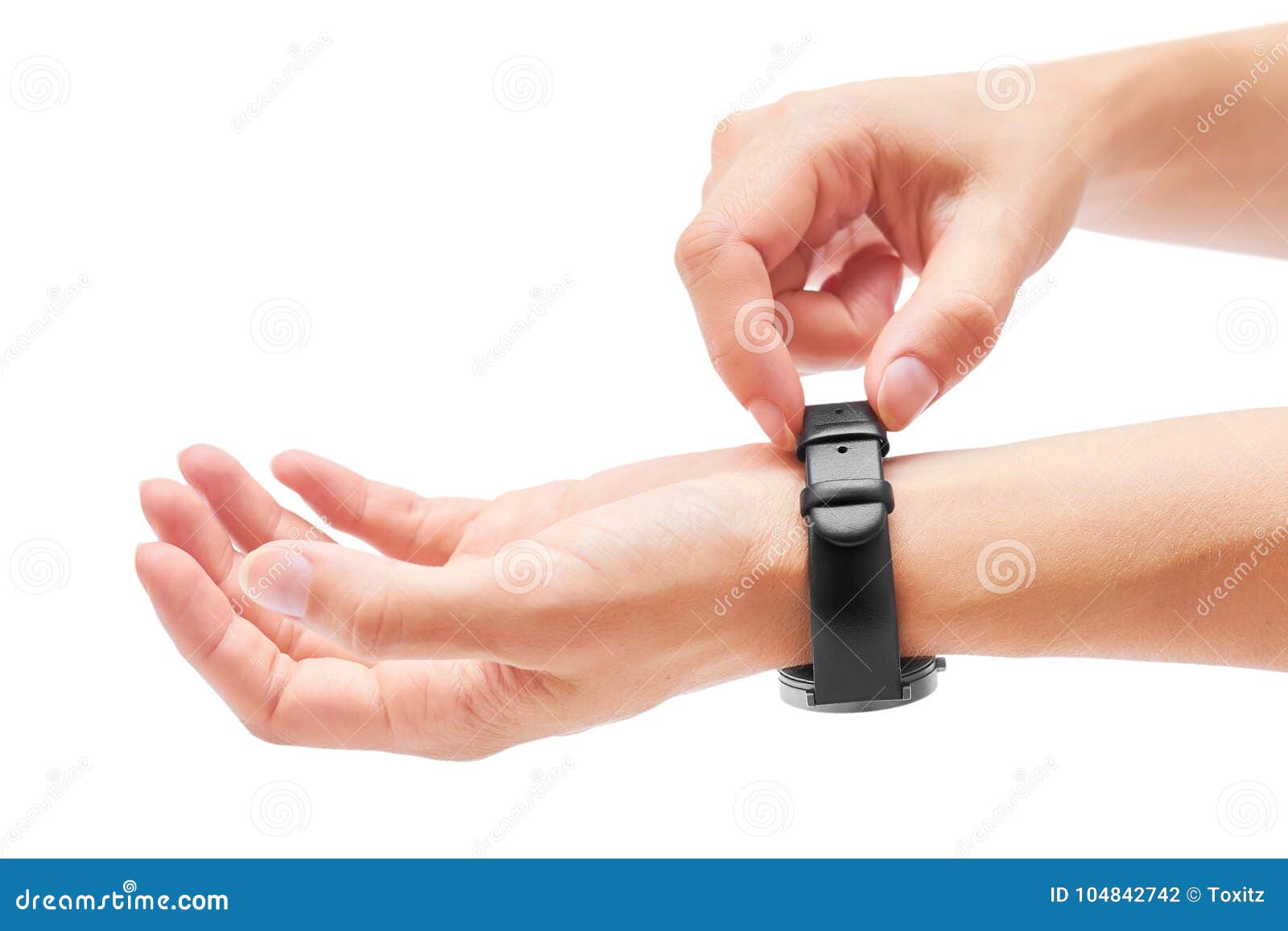 Watch in Hand Isolated on White Background Stock Photo - Image of ...