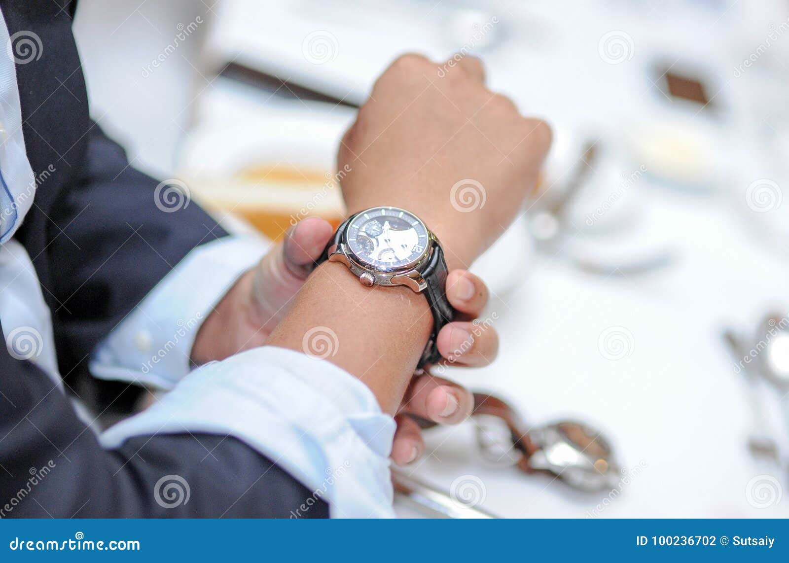 Watch on the hand stock photo. Image of portrait, elegant - 100236702