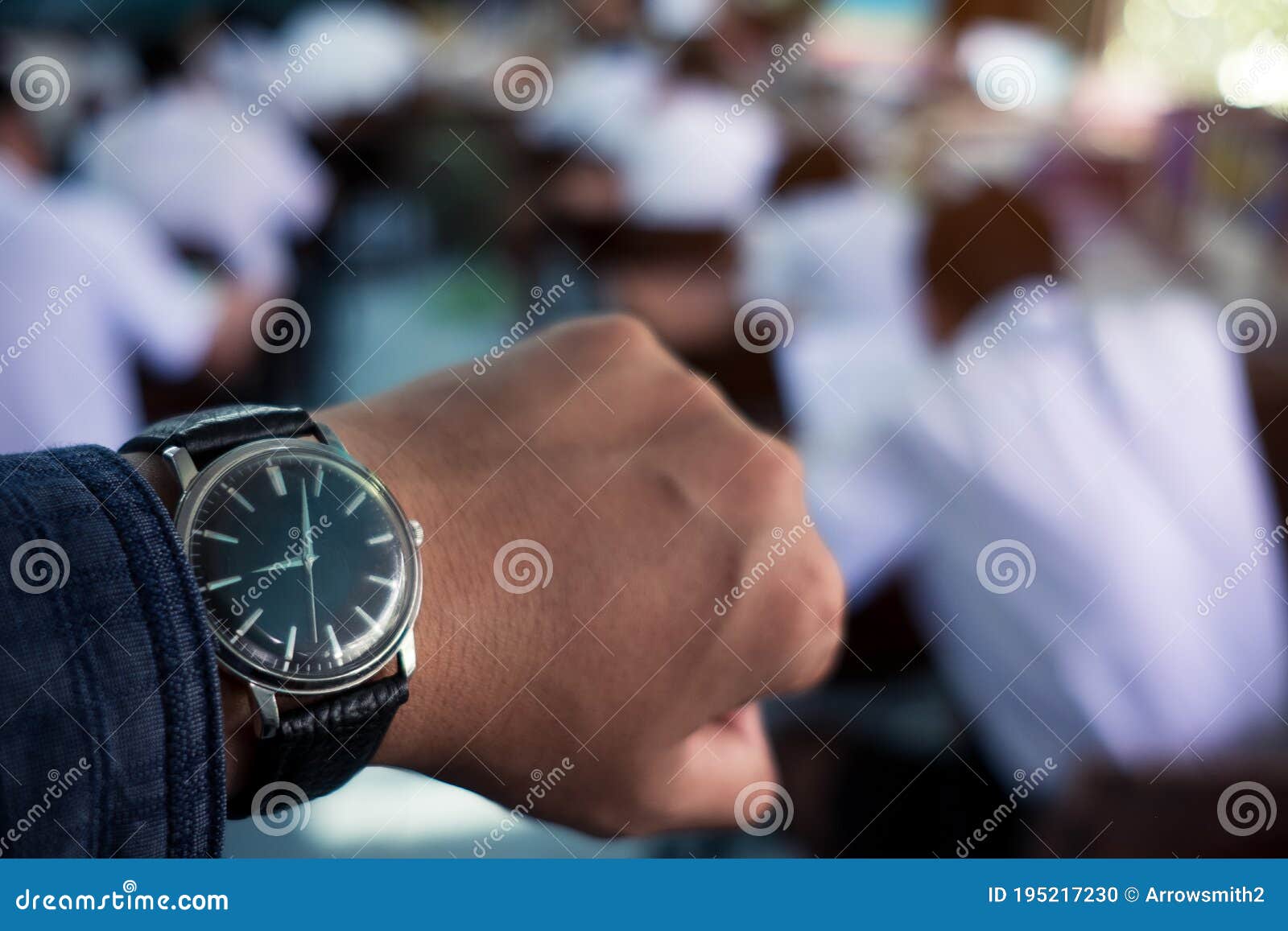 The Watch in Hand of Teacher with Control Student Doing Educational ...