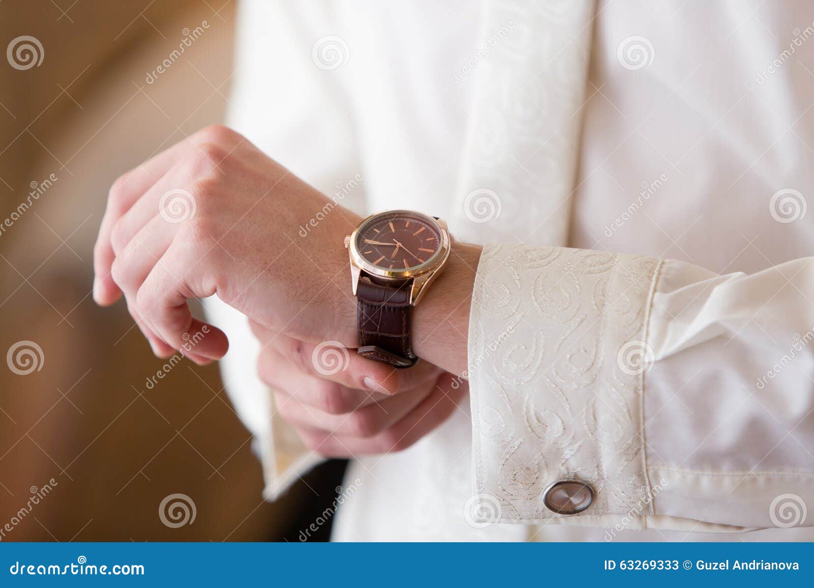 Watch on hands stock image. Image of detail, husband - 63269333