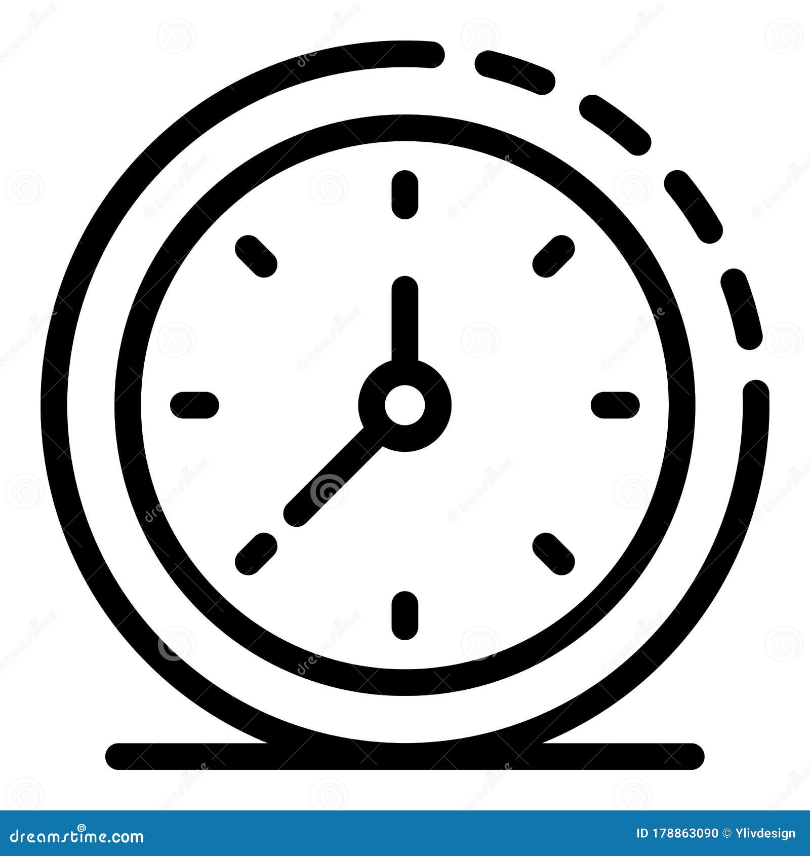 Watch Hour Icon, Outline Style Stock Vector - Illustration of button ...
