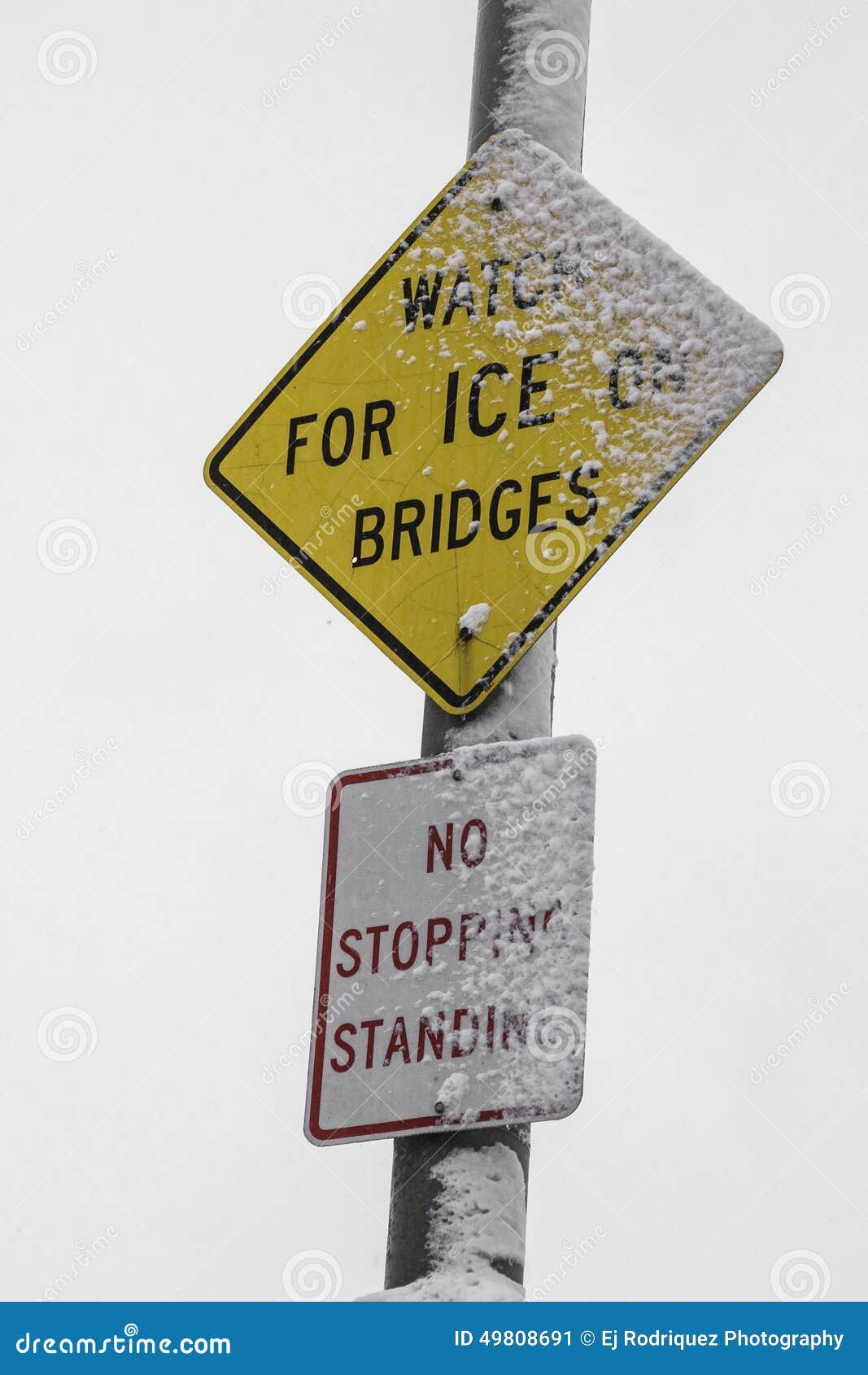 Watch for ice sign. stock image. Image of snow, harsh - 49808691