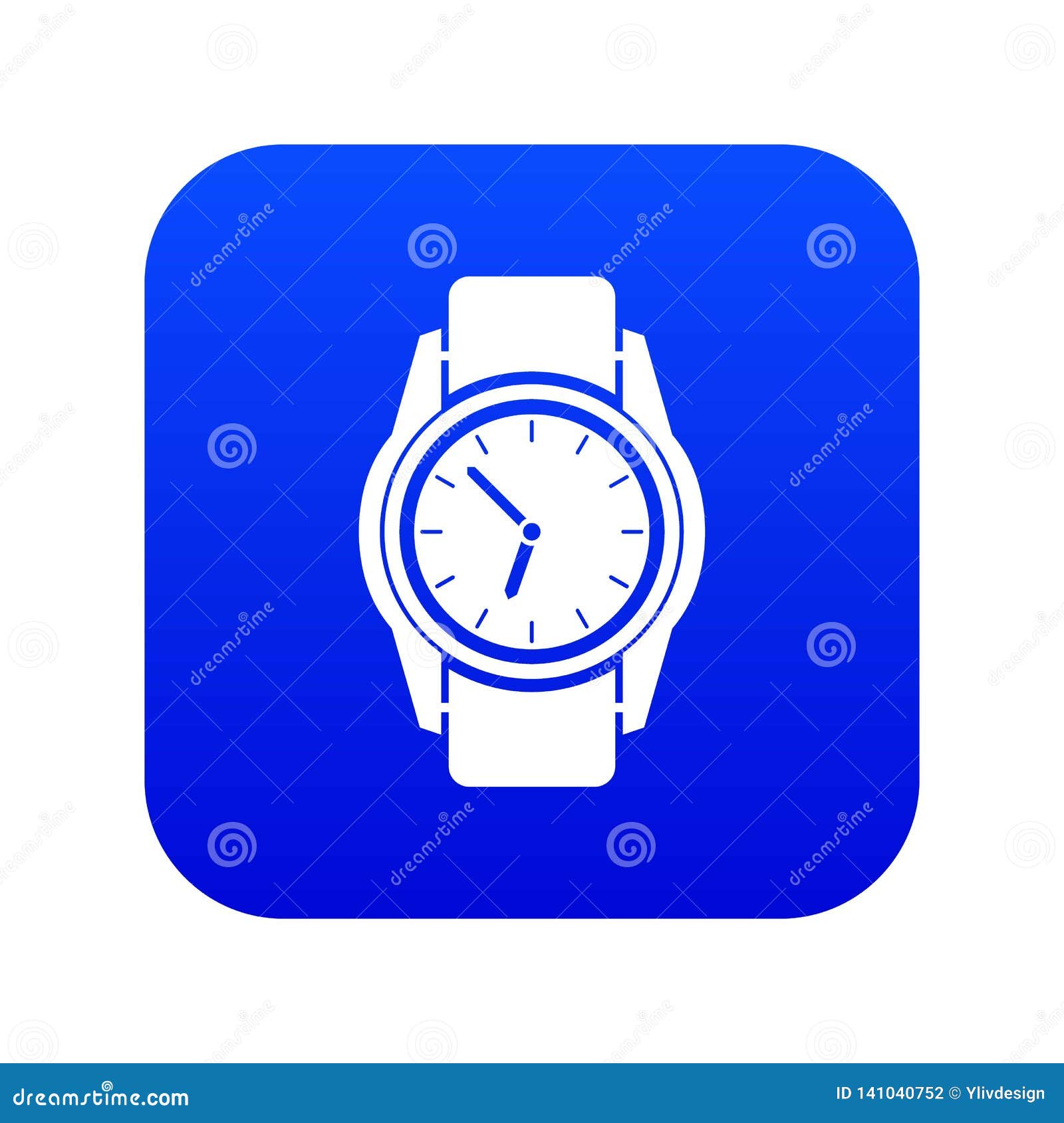 Watch icon digital blue stock vector. Illustration of hand - 141040752