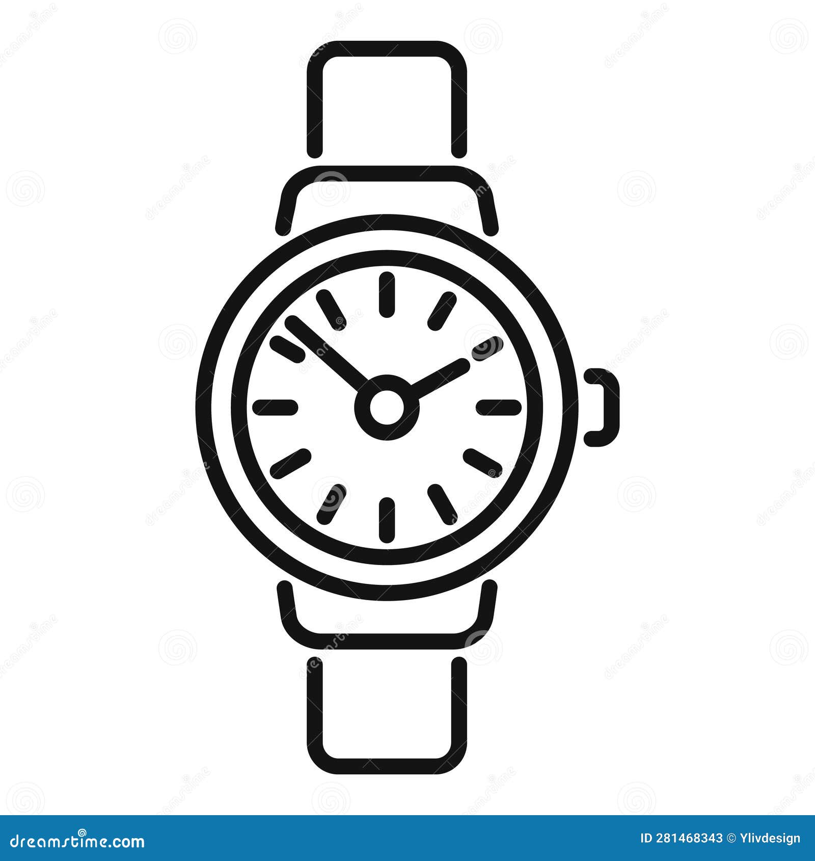 Watch Icon Outline . Work Project Stock Illustration - Illustration of ...
