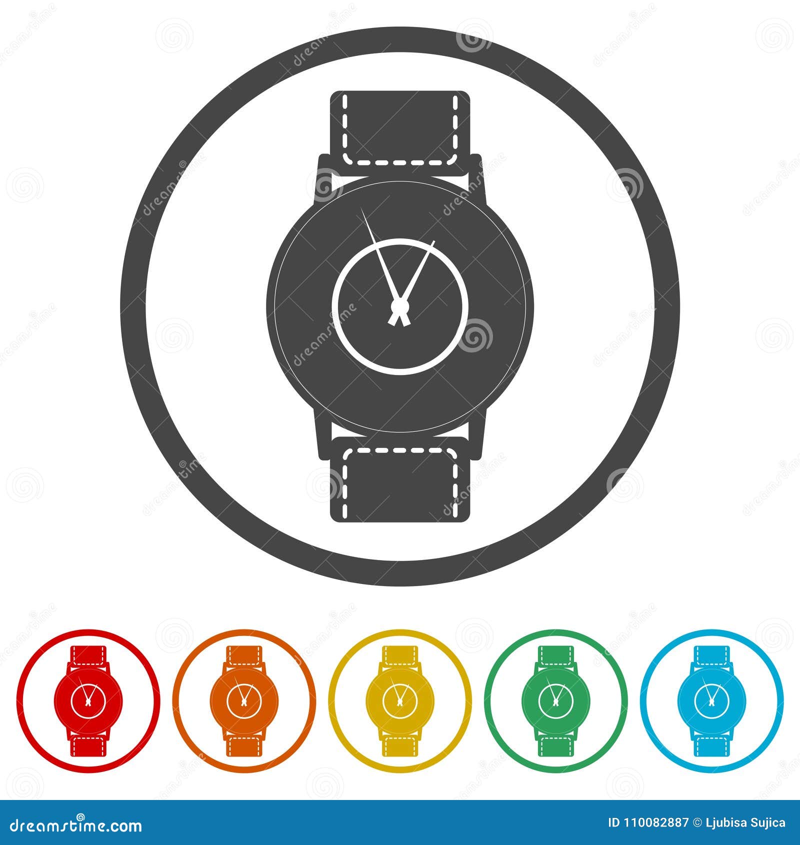 Watch Icon - Vector Icons Set, 6 Colors Included Stock Vector ...