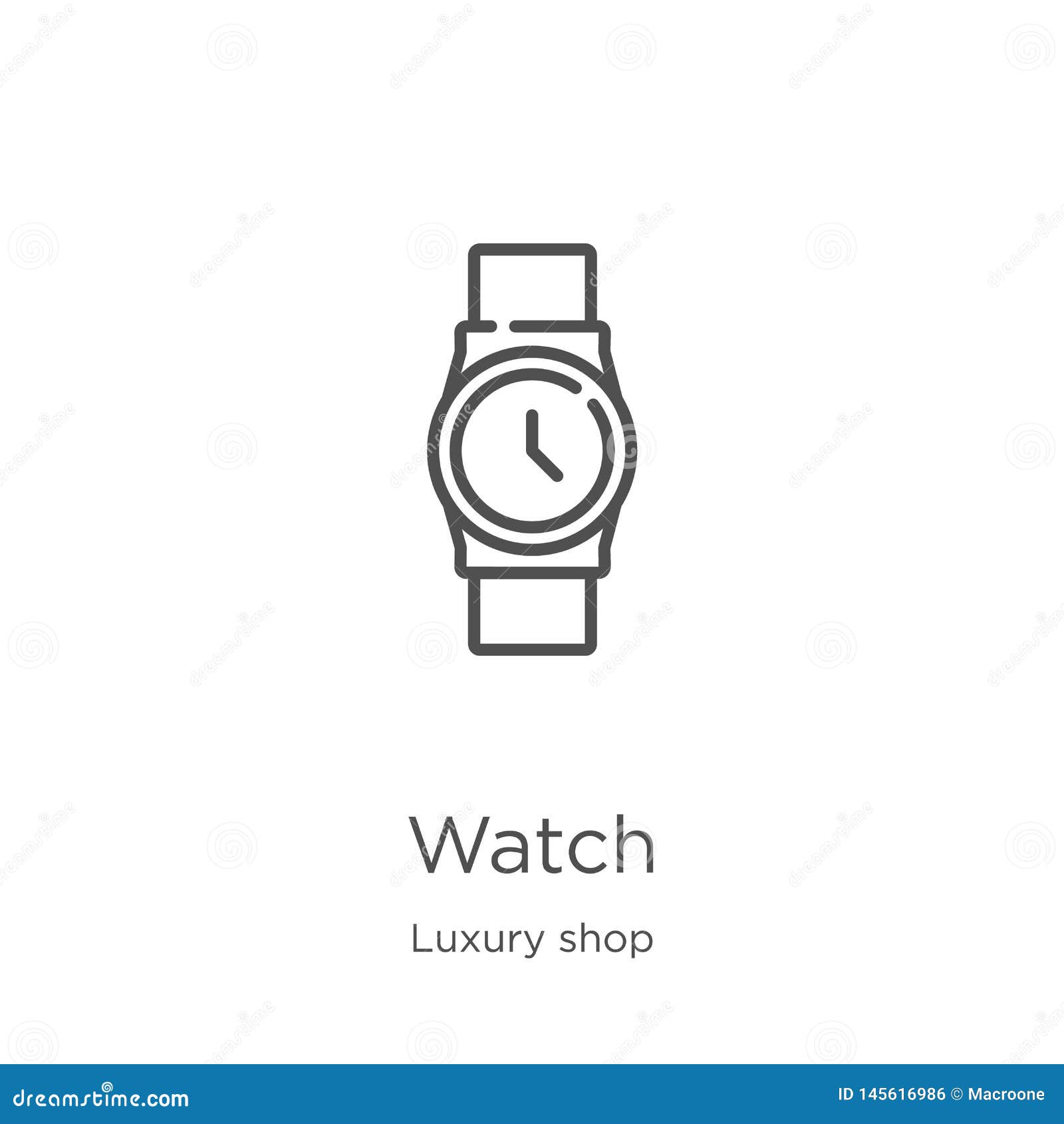 Watch Icon Vector from Luxury Shop Collection. Thin Line Watch Outline ...